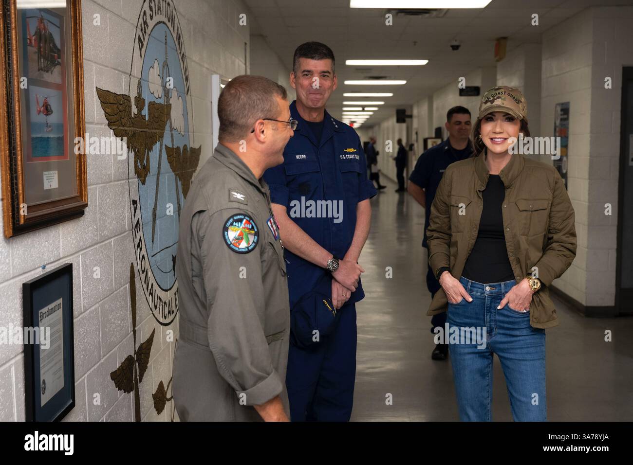 Department of Homeland Security (DHS) Secretary Kristi Noem receives an ...