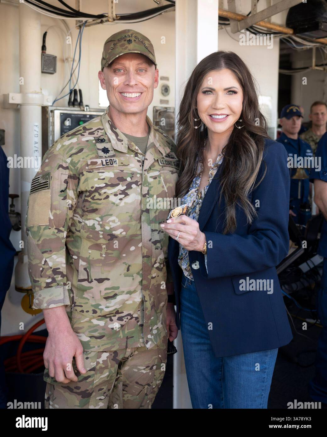 Department of Homeland Security (DHS) Secretary Kristi Noem receives a tour of the U.S. Coast ...