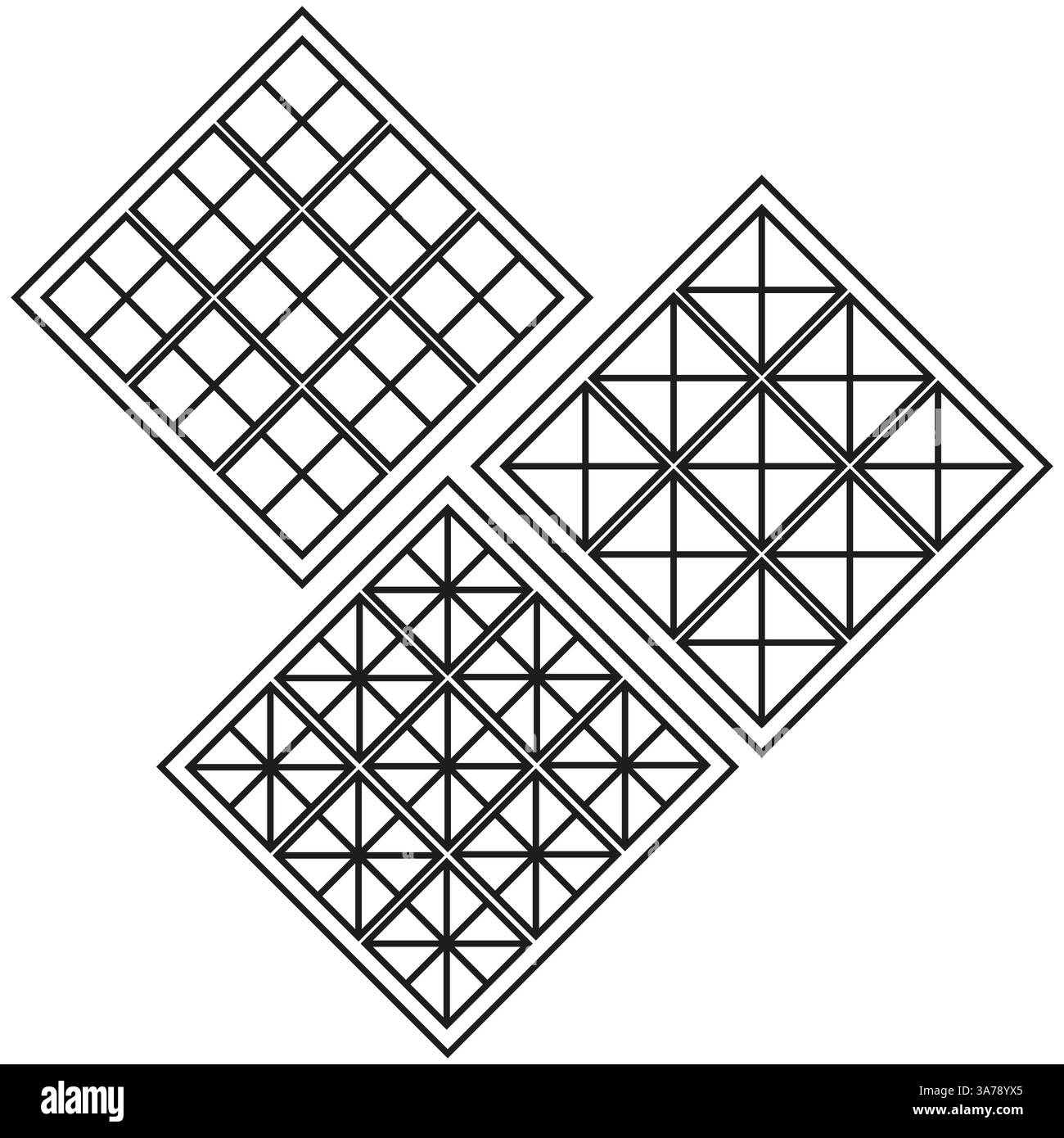Geometric tile pattern. Abstract diamond shape. Black and white grid ...