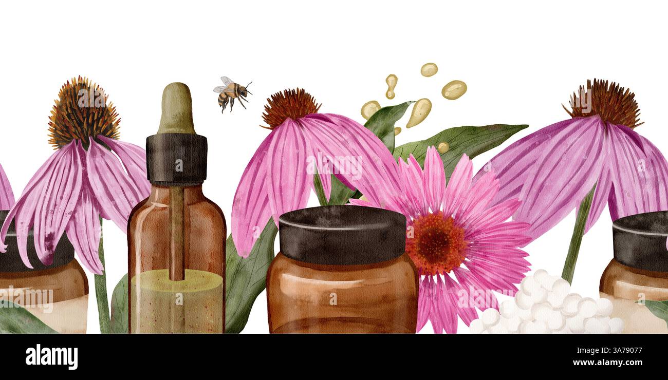 Vibrant herbal extracts infused with colorful flowers that showcase a ...