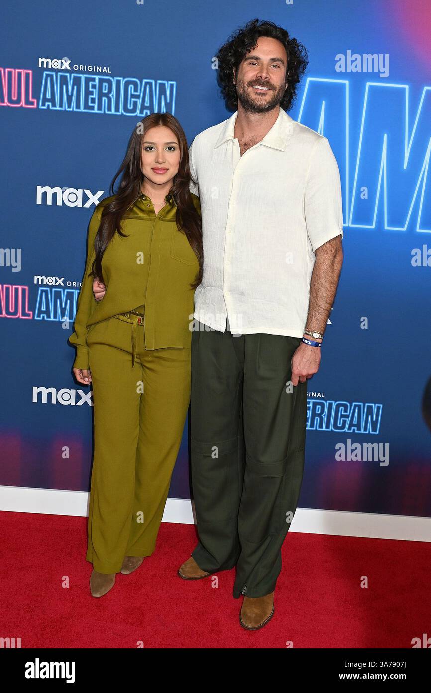 Stacy Villanueva and Andrew Renzi attend the Premiere of "Paul American ...