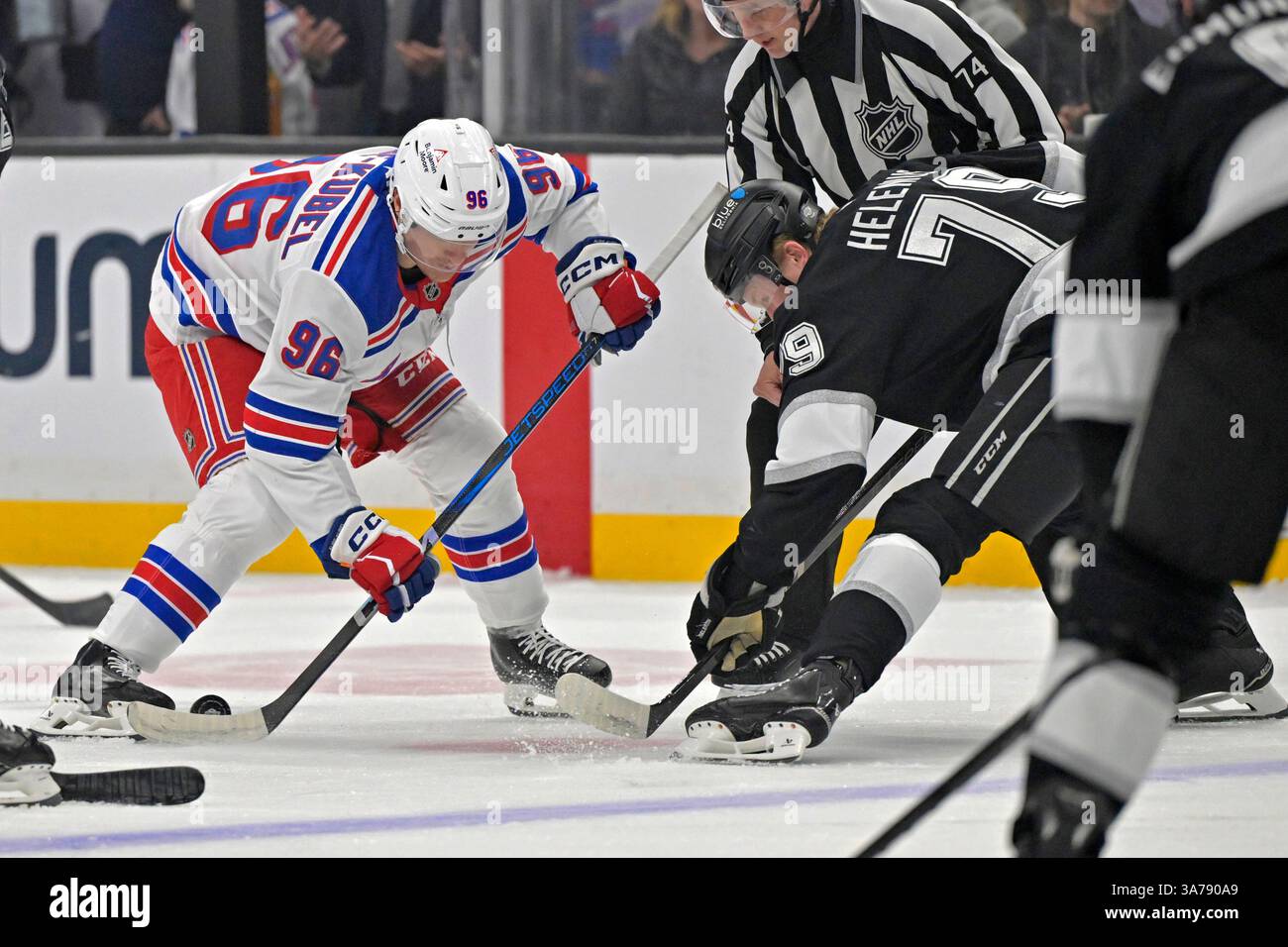 New York Rangers right wing Nicolas Aube-Kubel, left, and Los Angeles ...