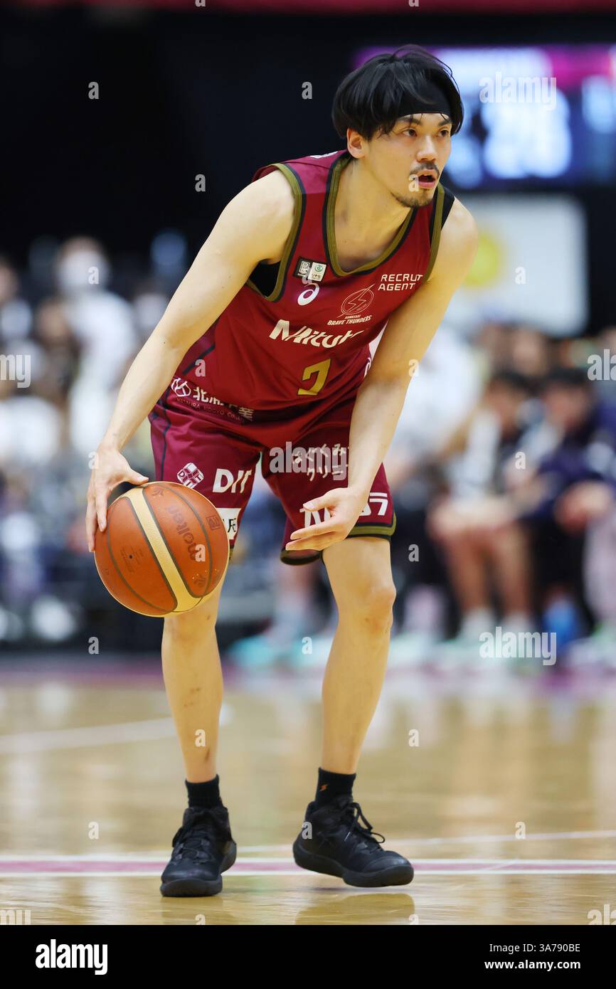 Kawasaki Todoroki Arena, Kanagawa, Japan. 26th Mar, 2025. Ryusei Shinoyama (Brave Thunders ...