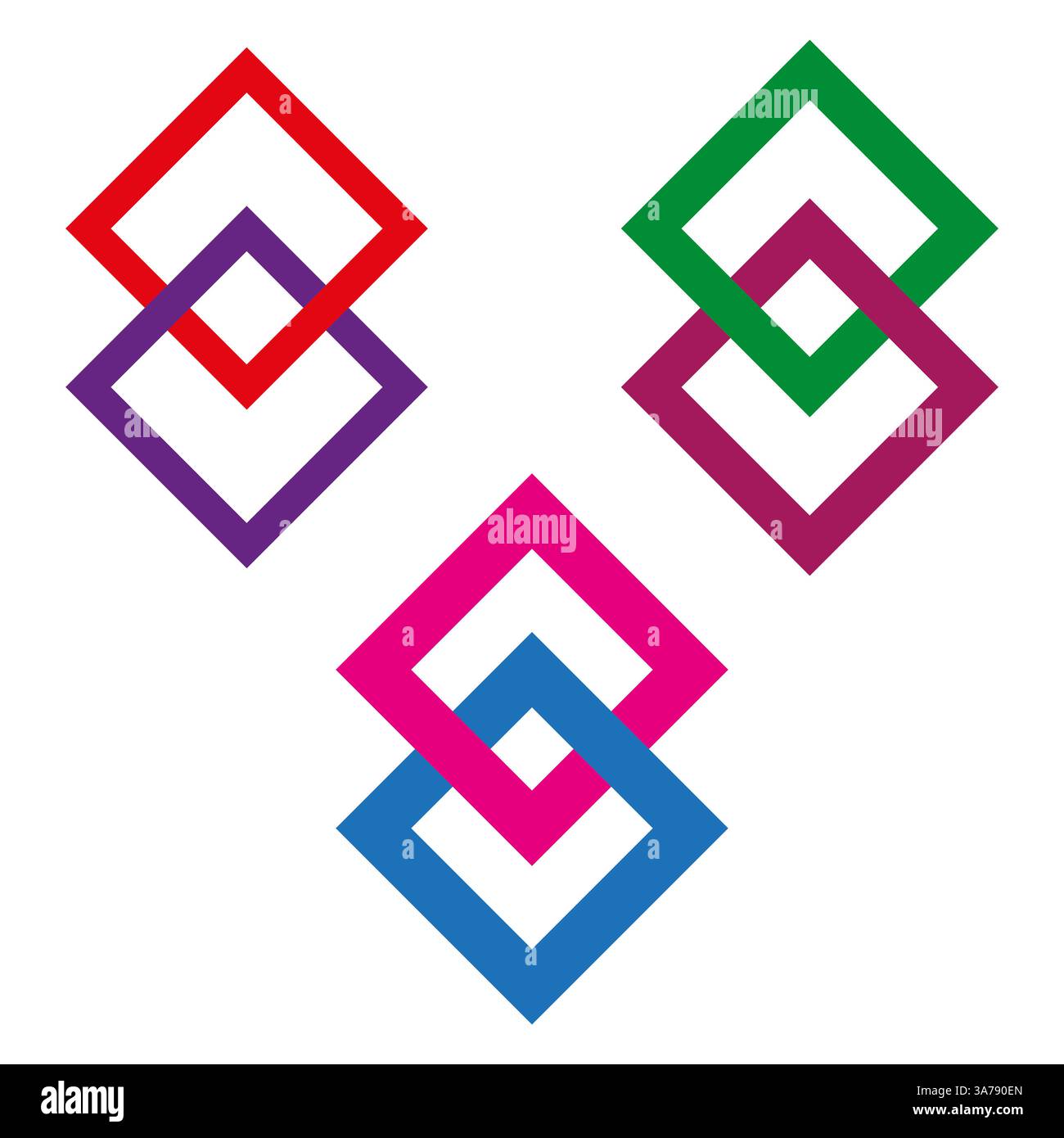 Abstract squares pattern. Geometric colorful shapes. Intersecting modern design. Bright vector ...