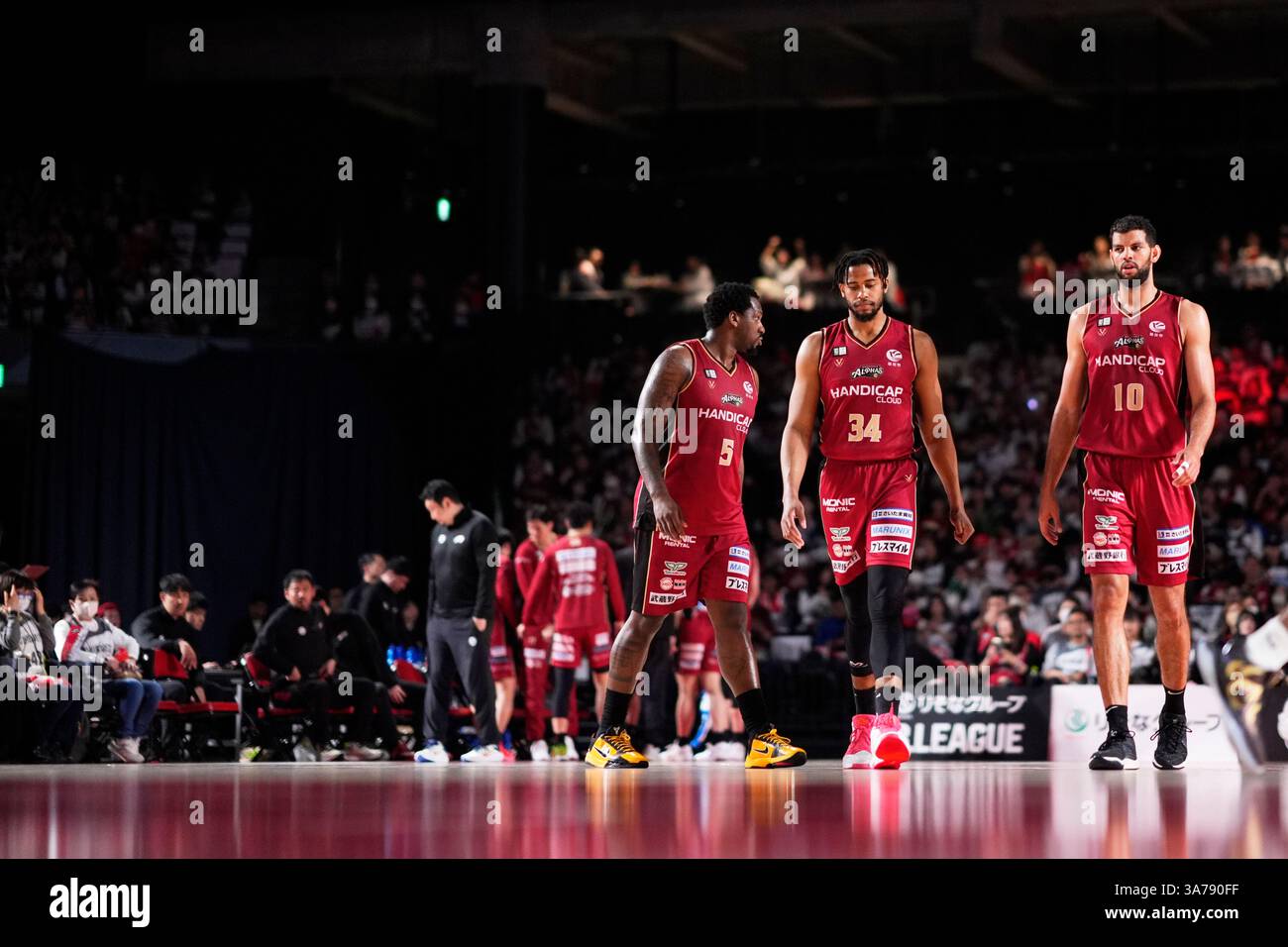 Chiba, Japan. 26th Mar, 2025. (L-R) LJL.J. Peak, Kyle Richardson, Tim ...