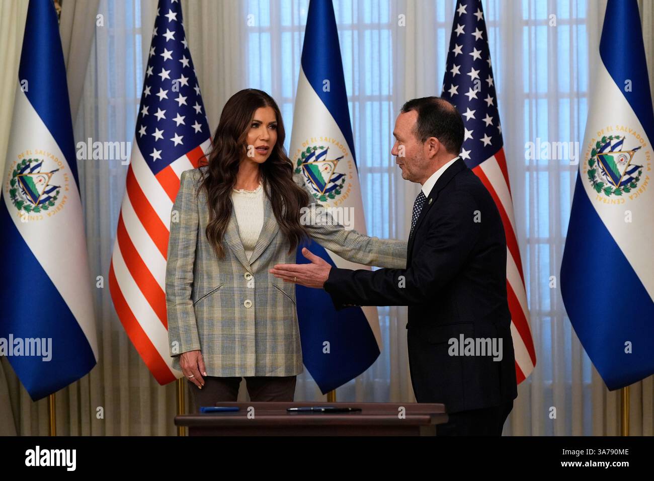Homeland Security Secretary Kristi Noem and Minister of Justice and ...