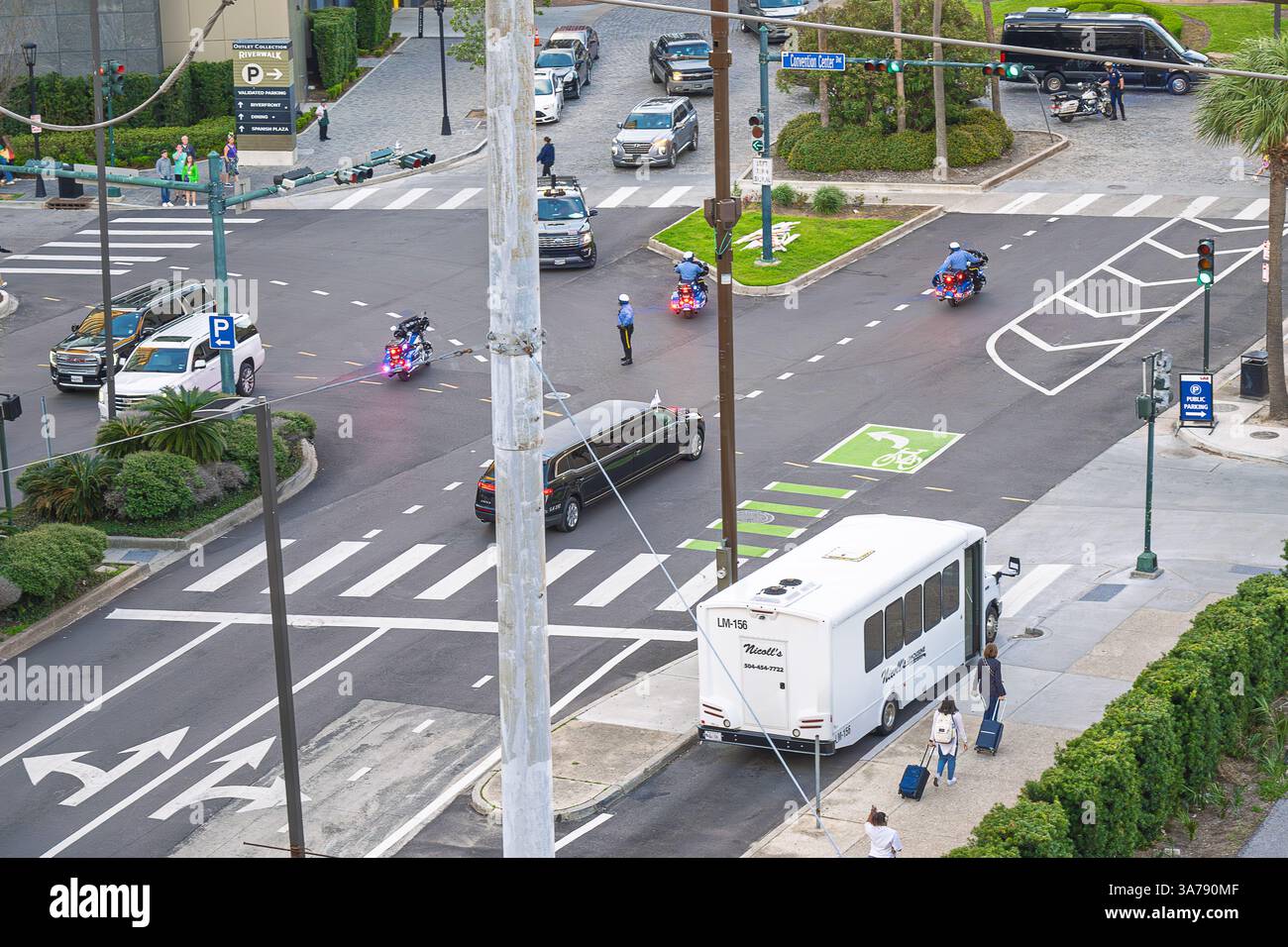 New Orleans, Louisiana USA Feb. 28, 2025 Police motorcycle Harley ...
