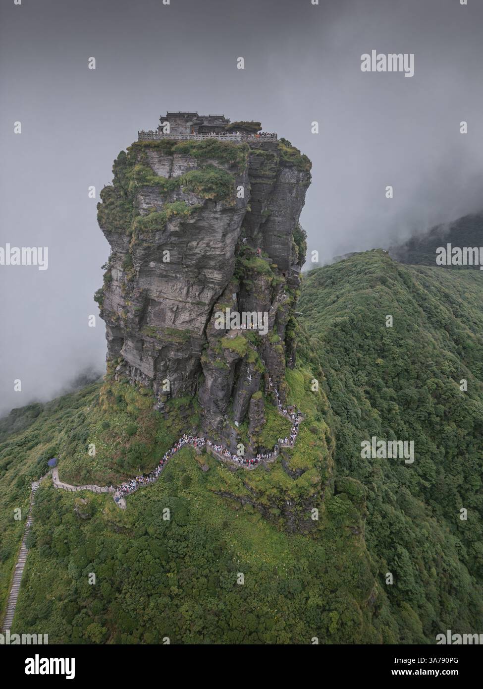 Dramatic cloudy landscape of Fanjingshan mountain in Guizhou China ...