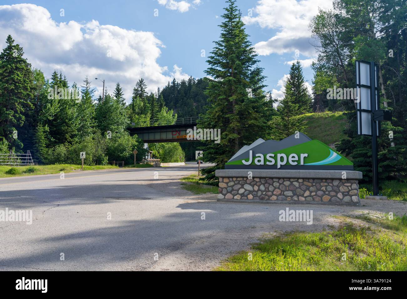 Welcome to Jasper Town Sign Amidst Scenic Canadian Rockies. Jasper ...