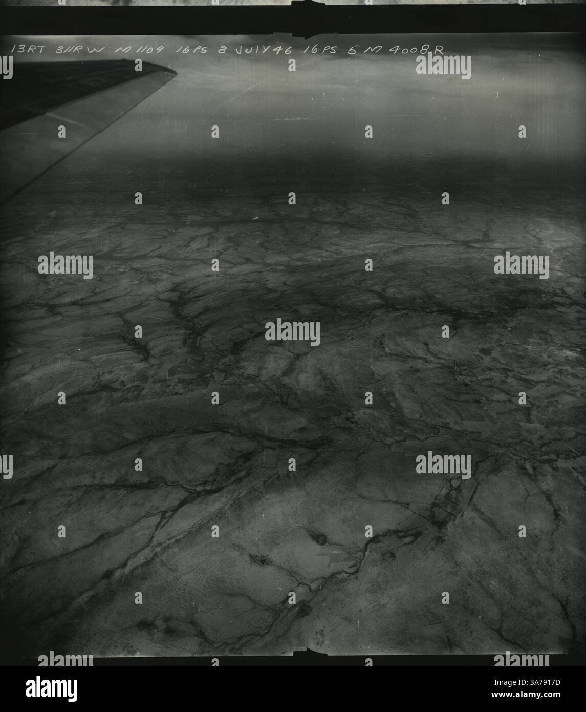 A high-altitude view of the rugged terrain surrounding the Rio Grande ...