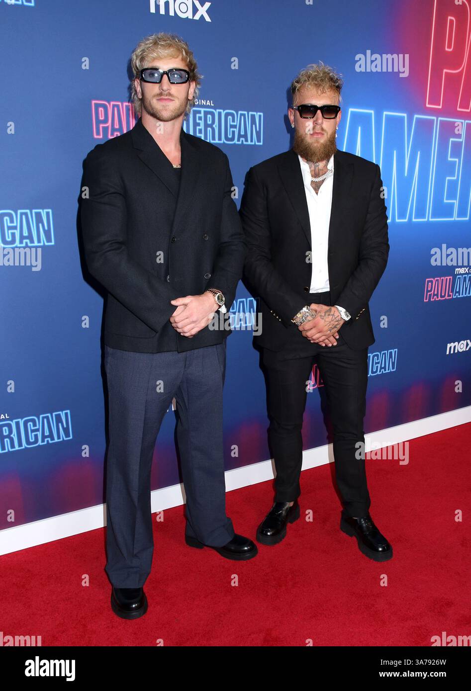 Logan Paul and Jake Paul attending Max's 'Paul American' New York ...