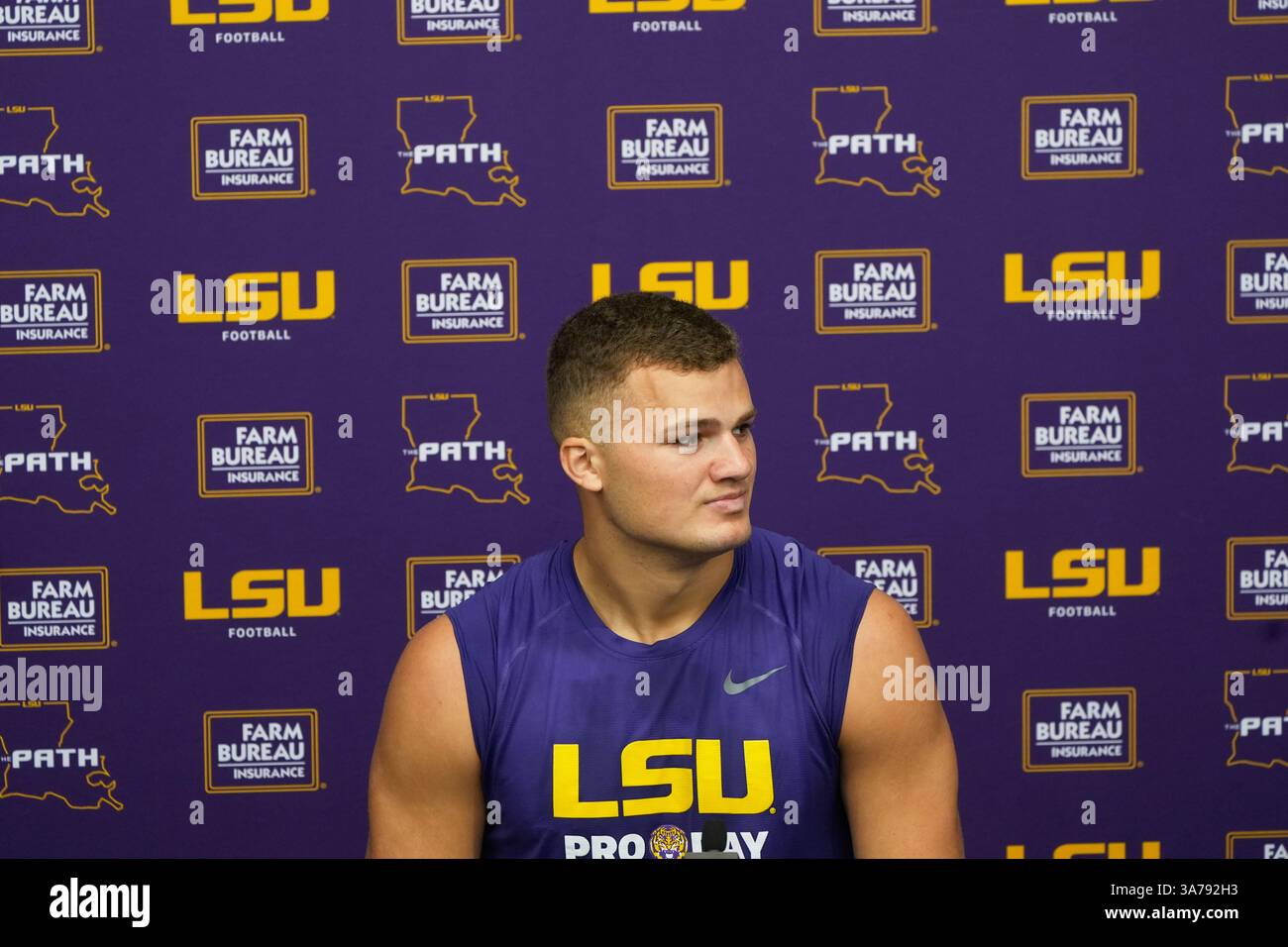 LSU tight end Mason Taylor talks to media during the school's NFL ...