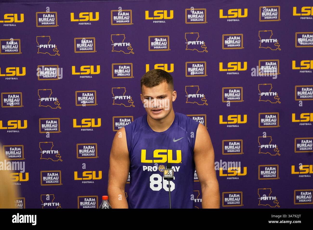 LSU tight end Mason Taylor talks to media during the school's NFL ...