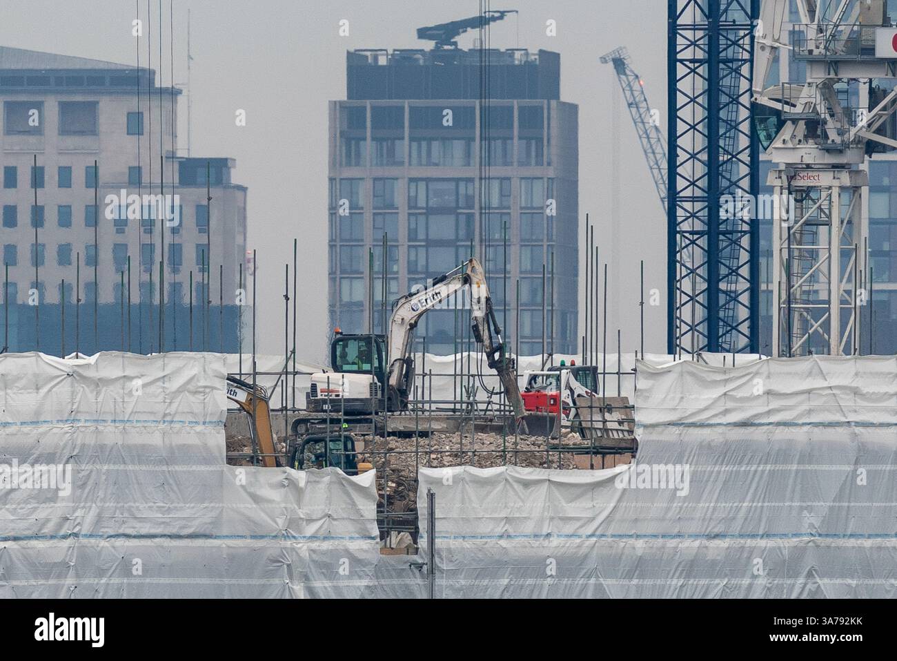 London, UK. 26th March, 2025. Maydew House in Bermondsey is demolished ...