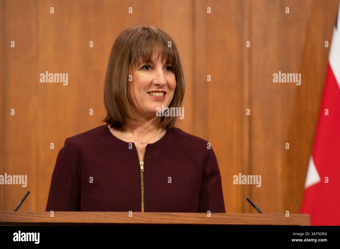 London, United Kingdom. 26th March 2025. Rachel Reeves outlines the ...