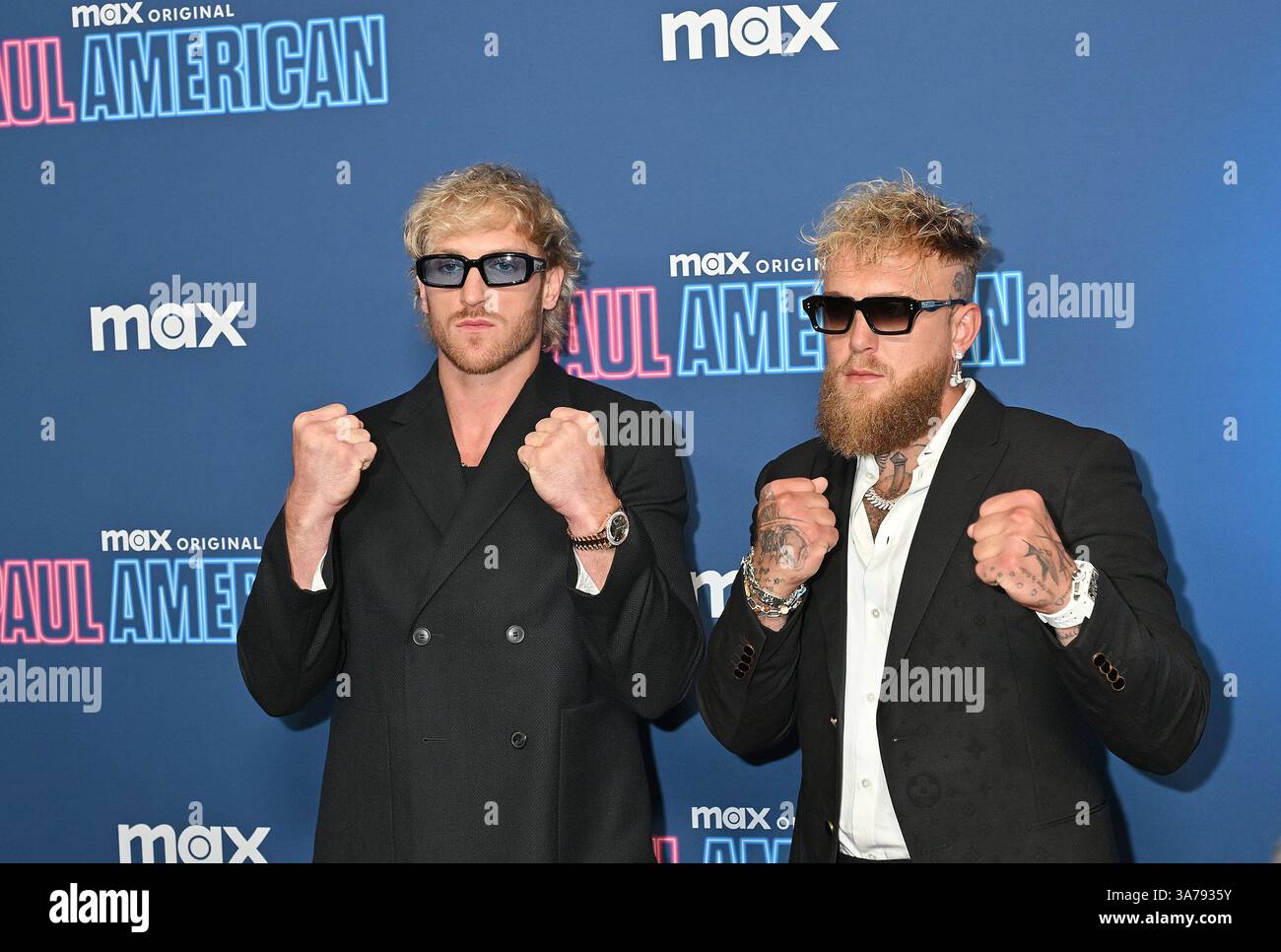 Logan Paul and brother Jake Paul attend the Premiere of "Paul American ...