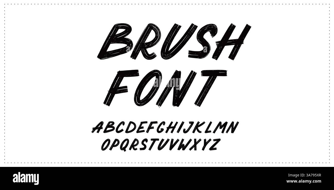 Brush font letter alphabet. Hand drawn typography chalk paint font ...