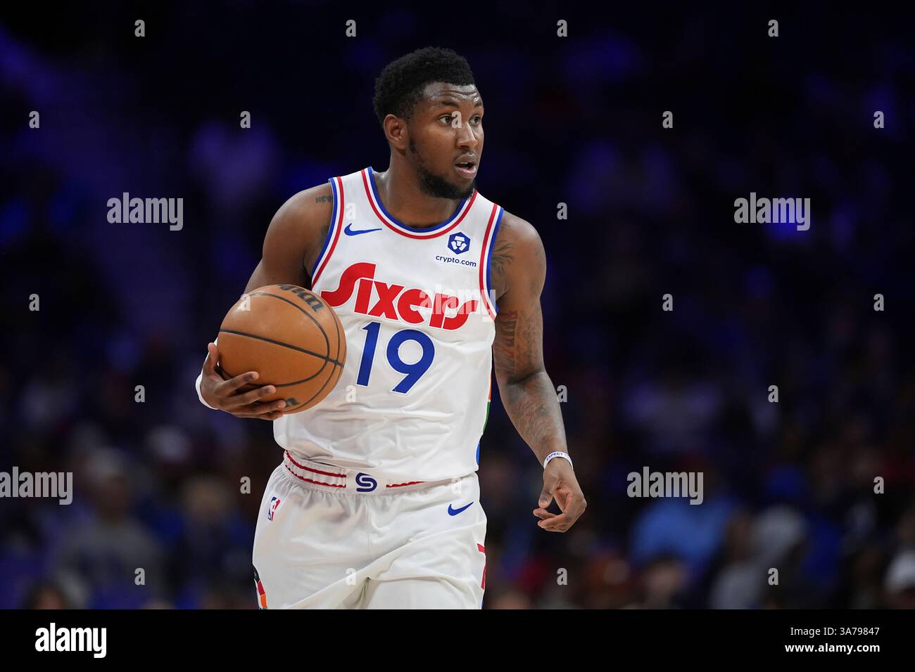 Philadelphia 76ers' Justin Edwards plays during an NBA basketball game ...