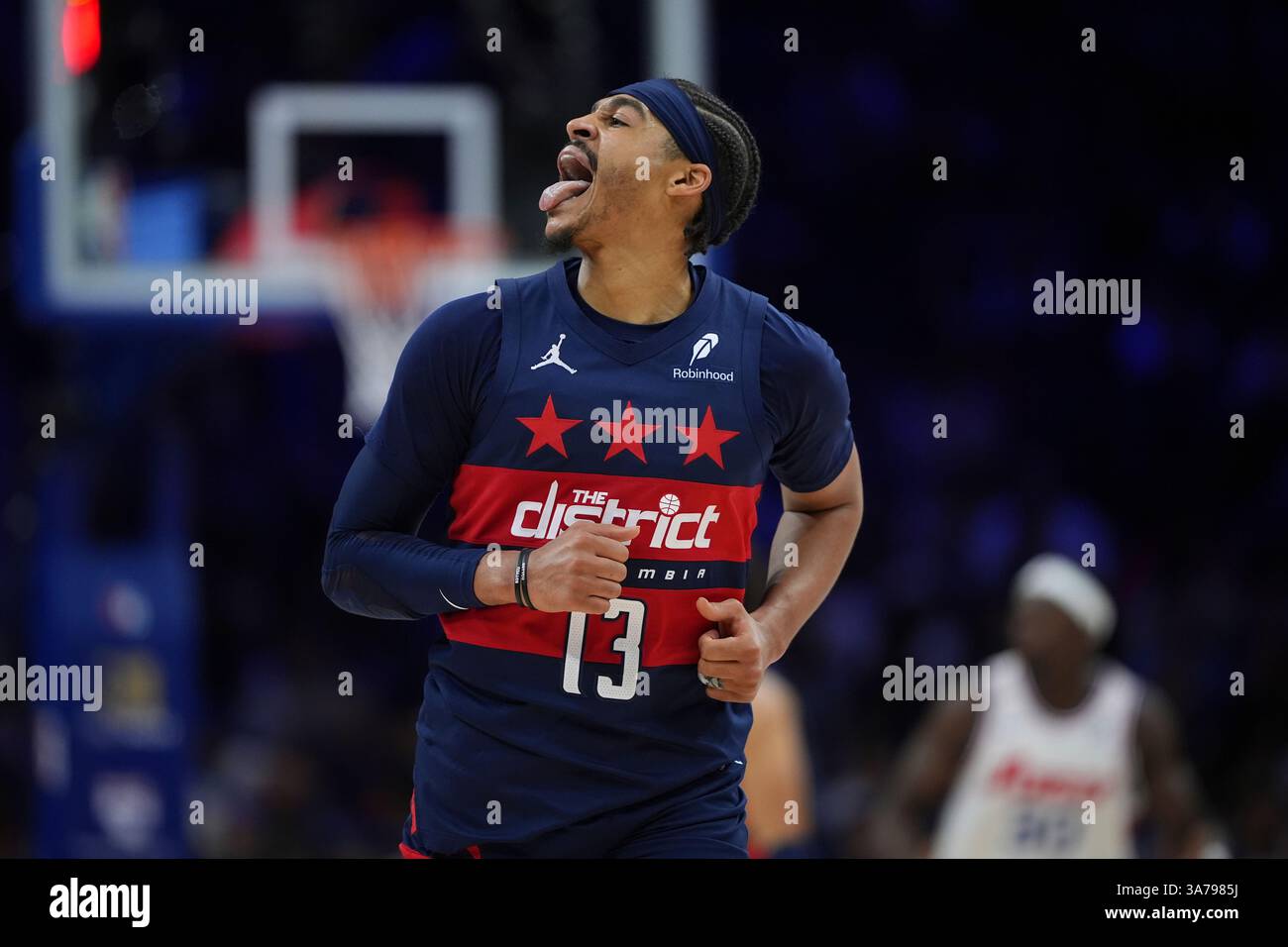 Washington Wizards' Jordan Poole reacts during an NBA basketball game ...