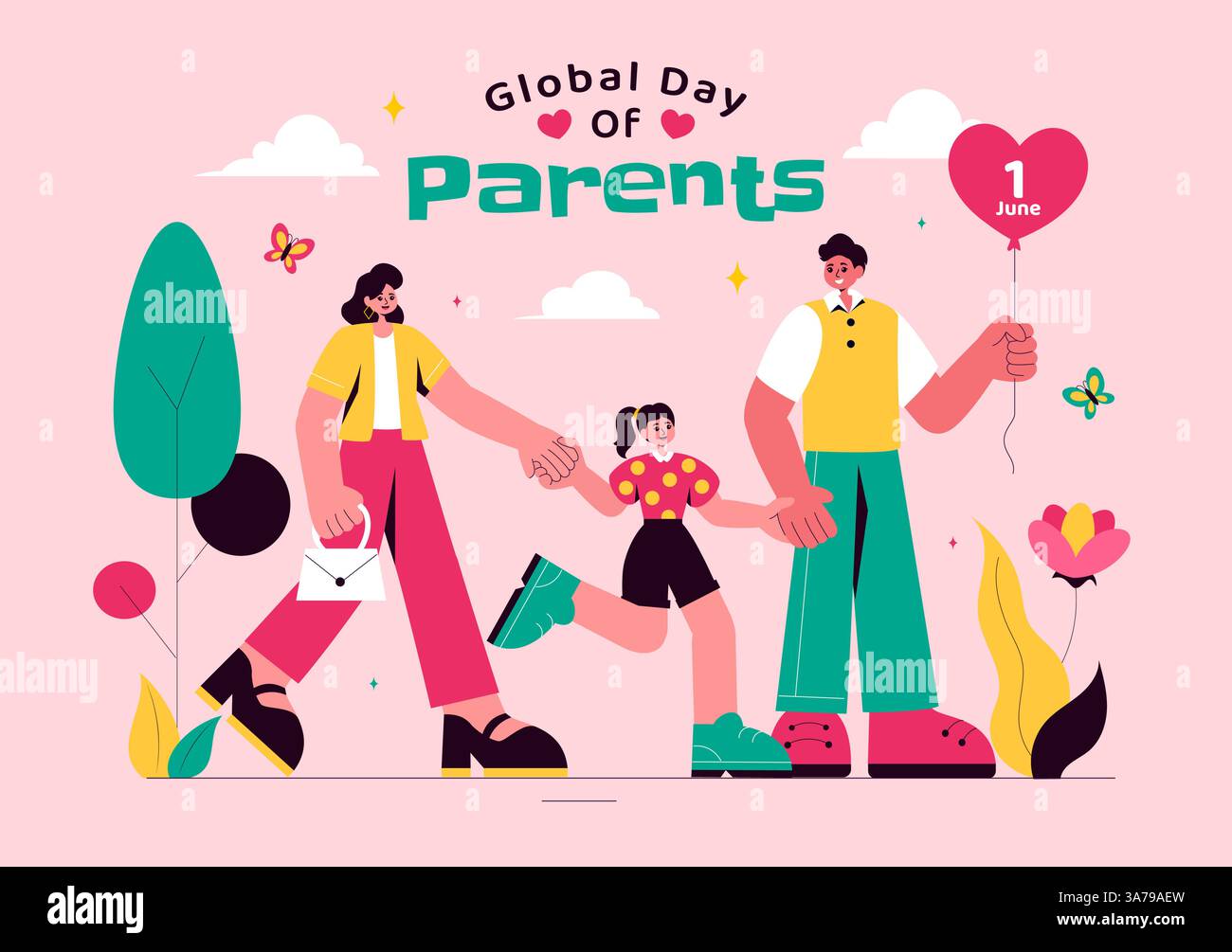 Global Day of Parents Vector Illustration featuring the Importance of ...