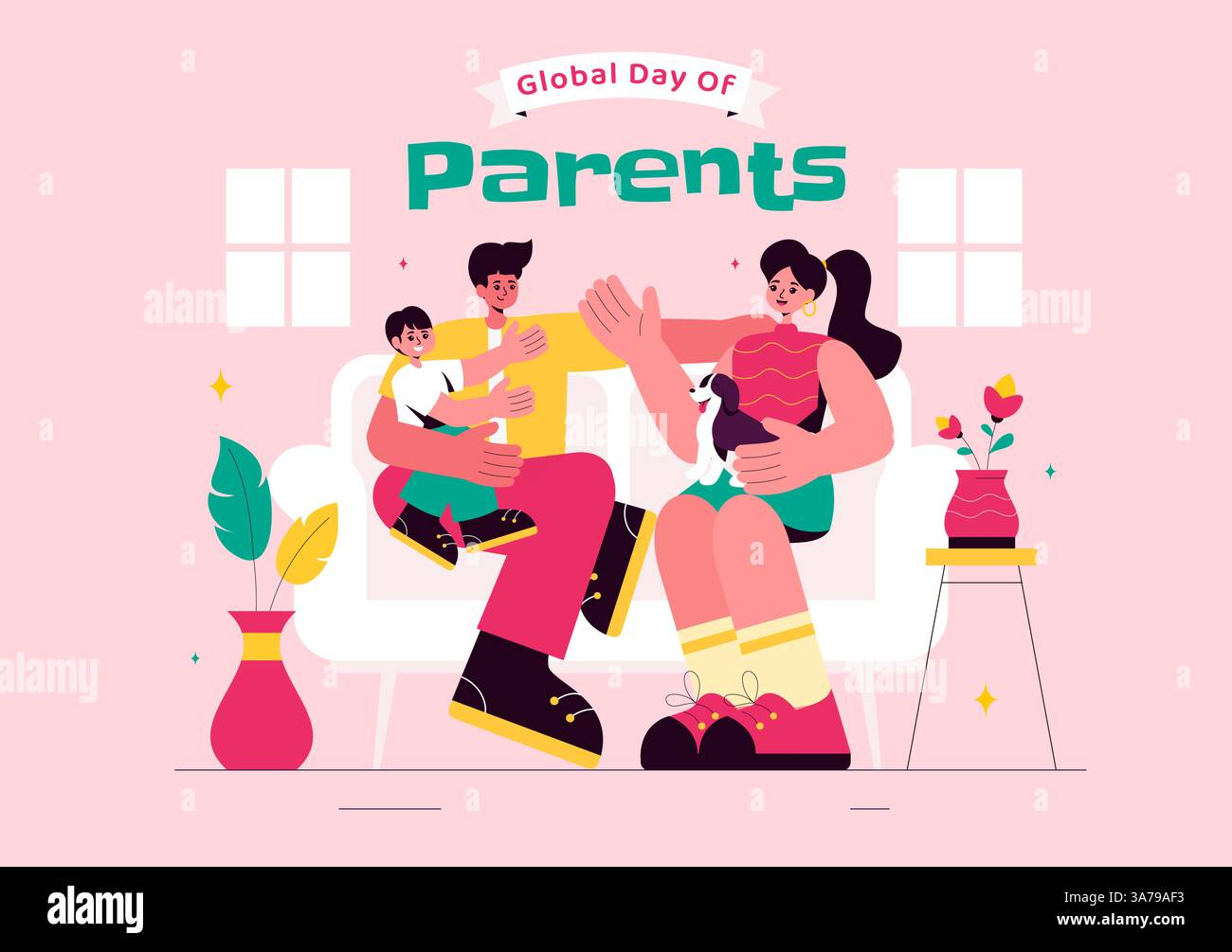 Global Day of Parents Vector Illustration featuring the Importance of ...