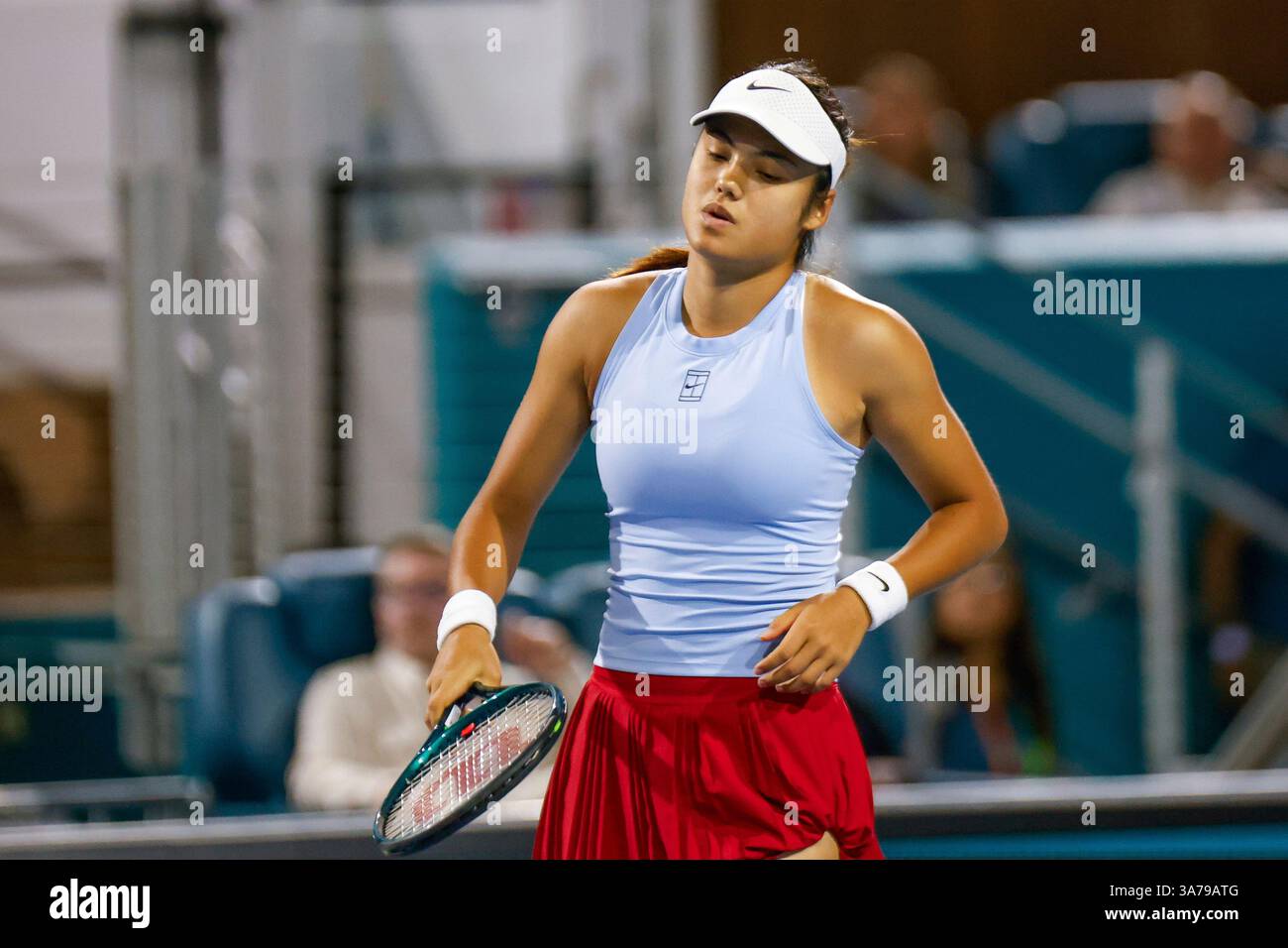 MIAMI GARDENS, FL - MARCH 26: Emma Raducanu (GBR) in action against ...