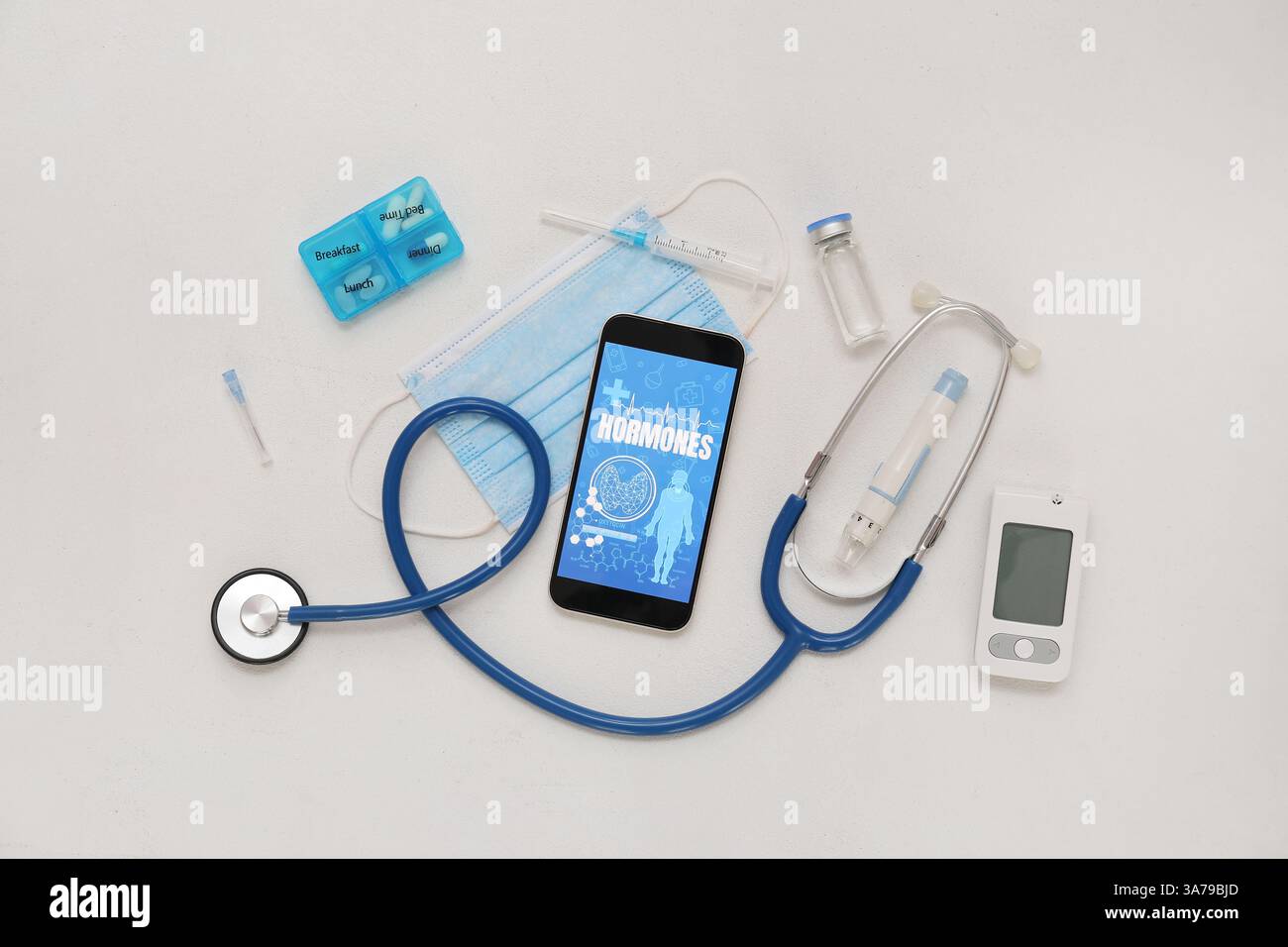 Mobile phone glucometer stethoscope hi-res stock photography and images ...