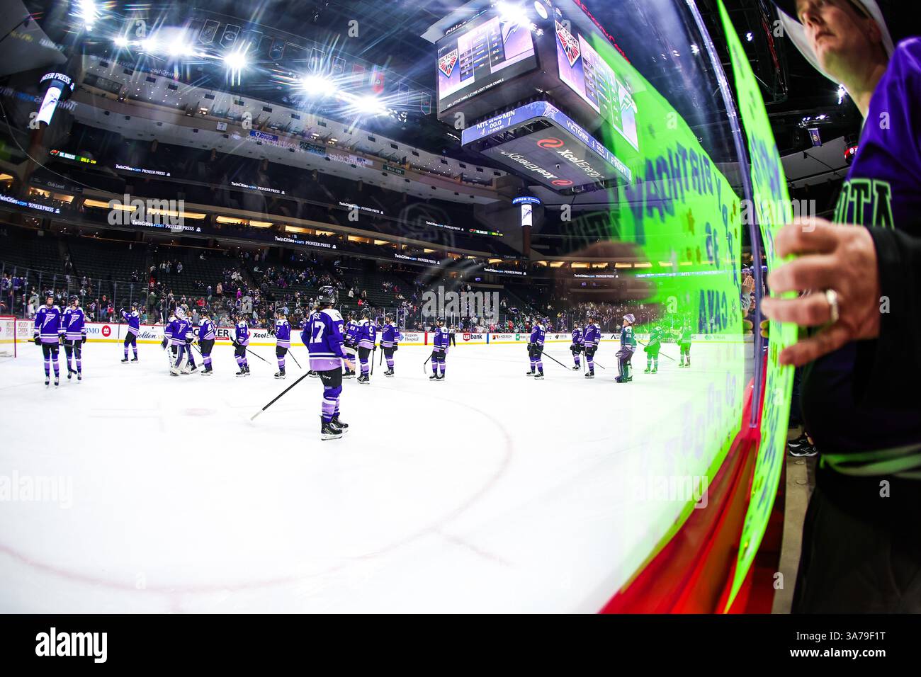 March 26th, 2025: a fan holds a sign to the glass after a PWHL hockey ...