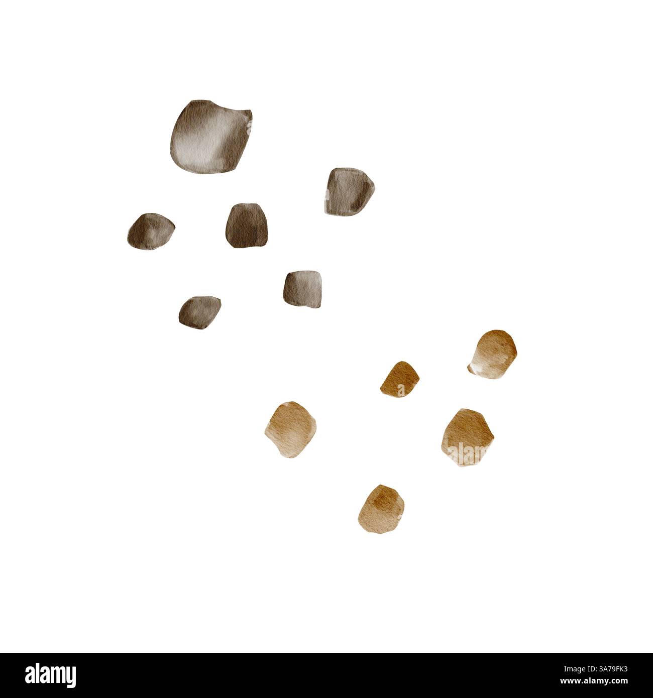 Small pebbles. Geometric spots. Brown sand grains. Pieces of something ...