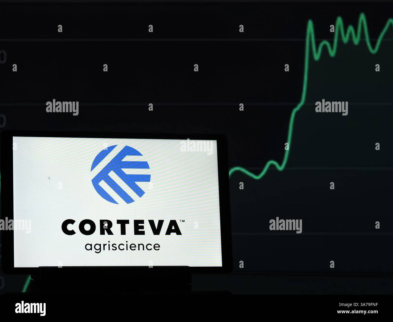 Germany. 26th Mar, 2025. In this photo illustration, a Corteva logo ...