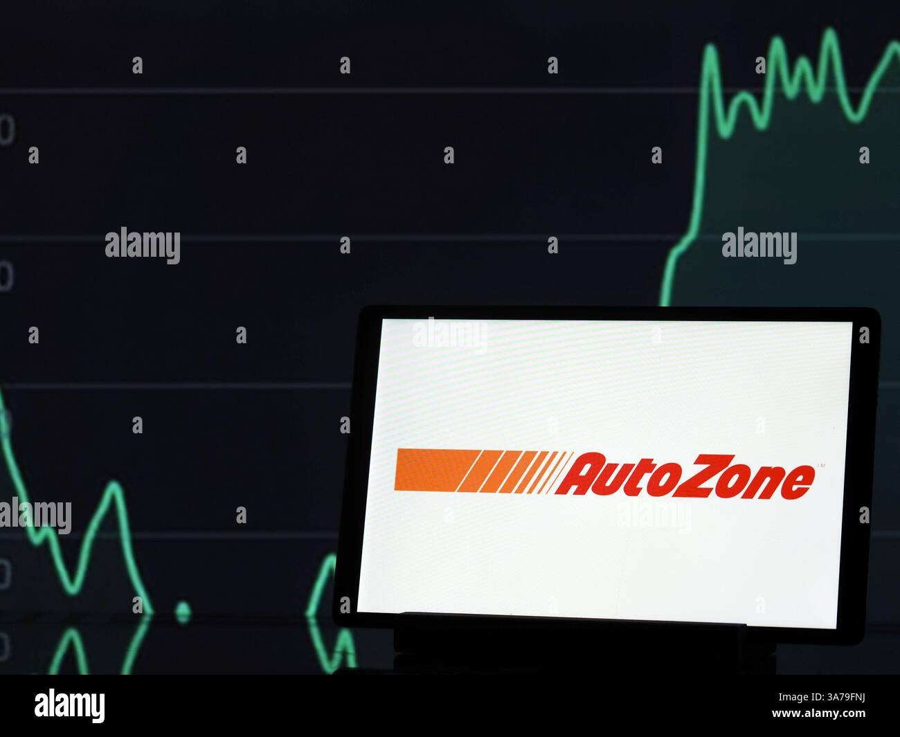 Germany. 26th Mar, 2025. In this photo illustration, the AutoZone logo ...