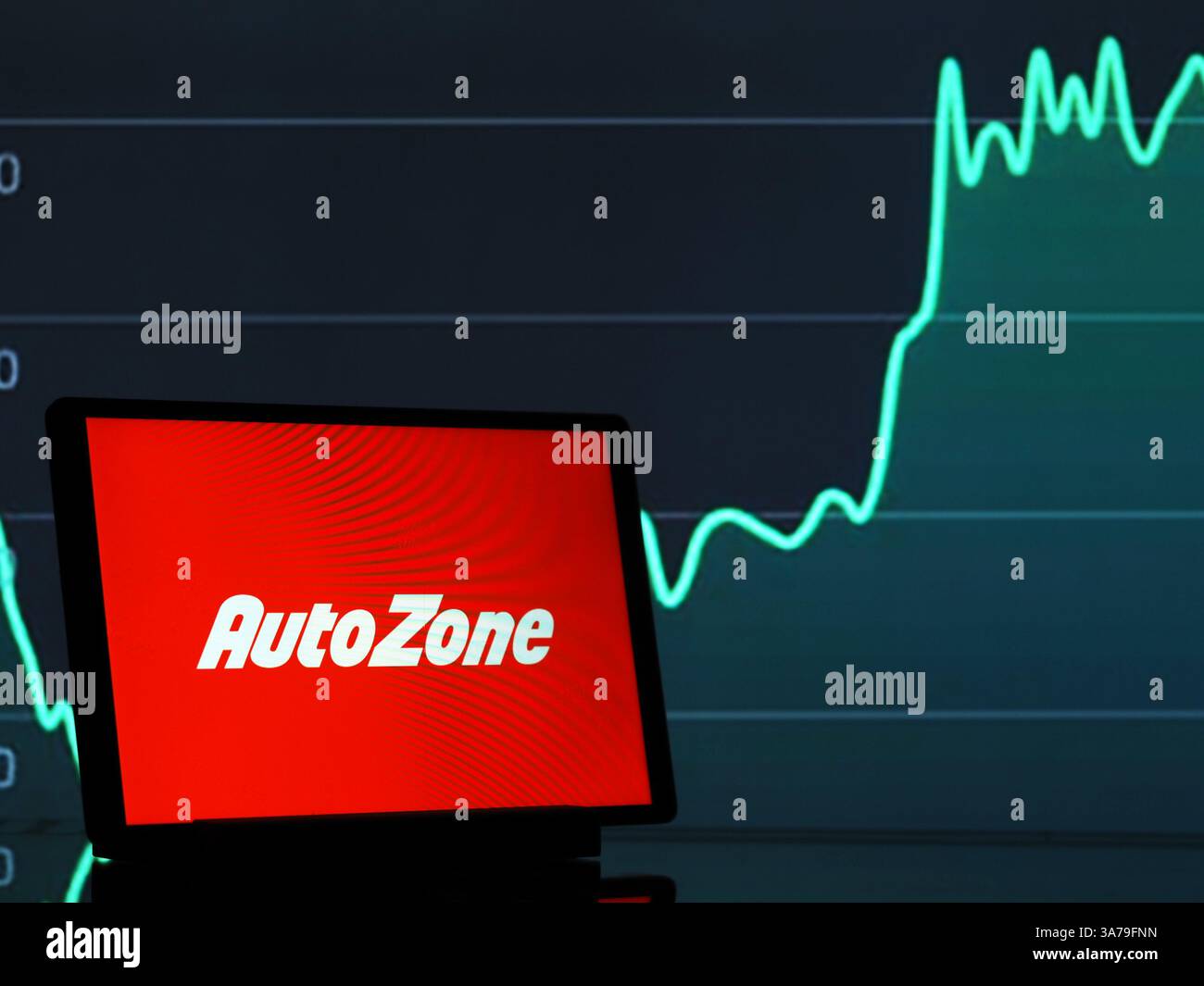 Germany. 26th Mar, 2025. In this photo illustration, the AutoZone logo ...