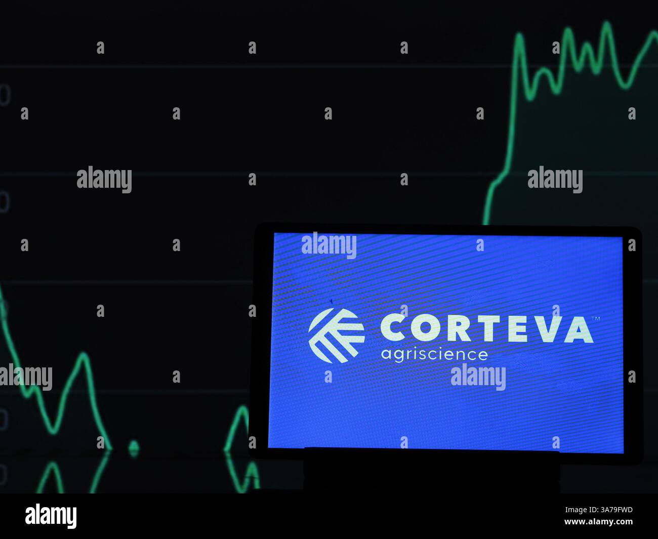 Germany. 26th Mar, 2025. In this photo illustration, a Corteva logo ...