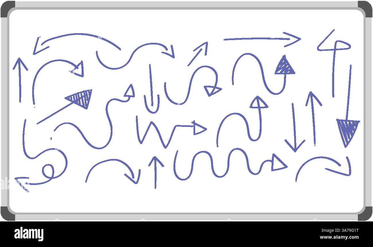 Various blue arrows drawn on a whiteboard Stock Vector Image & Art - Alamy