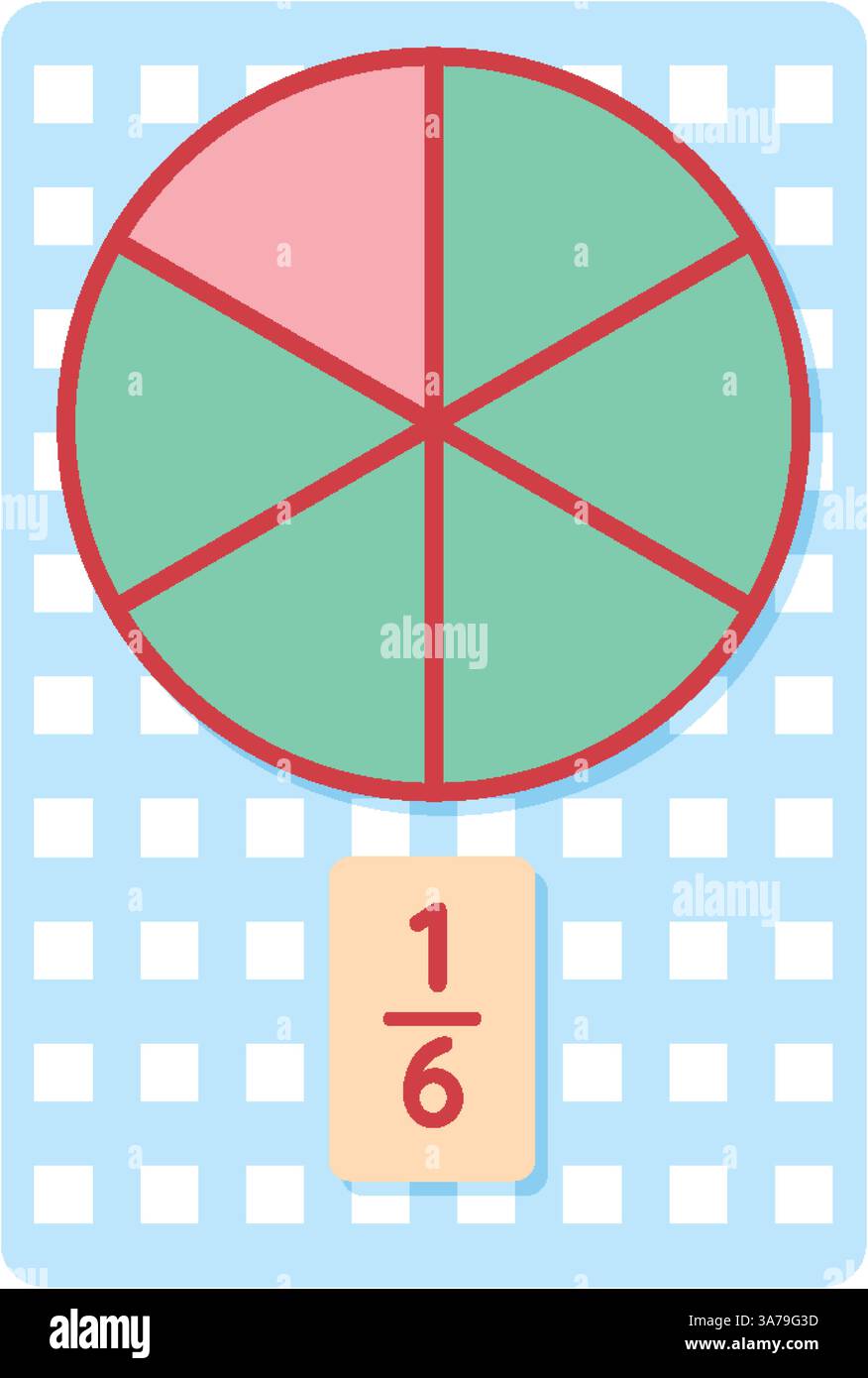 Visual representation of one-sixth fraction Stock Vector Image & Art ...