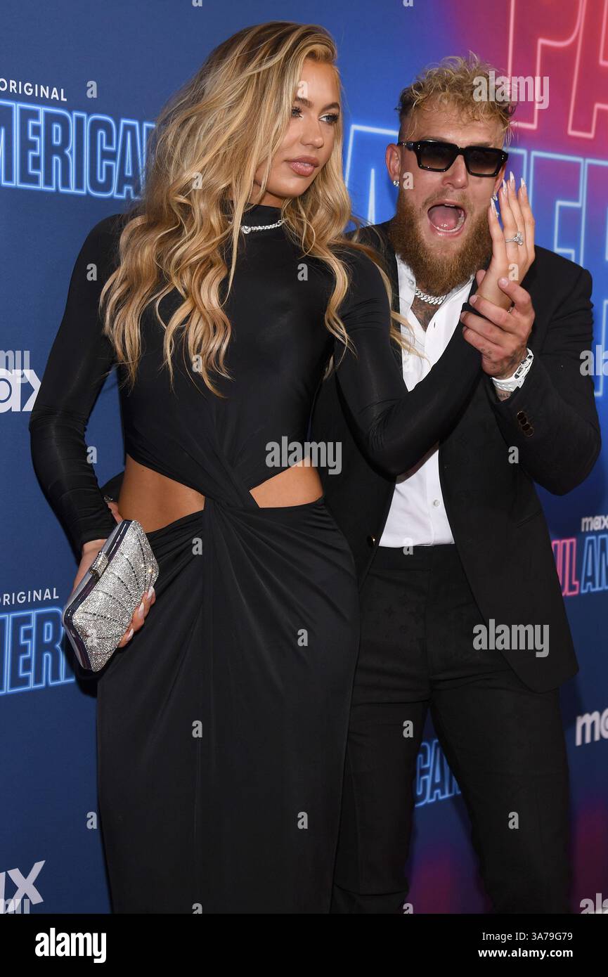 (L-R) Jutta Leerdam and Jake Paul attend Max's 'Paul American' premiere ...