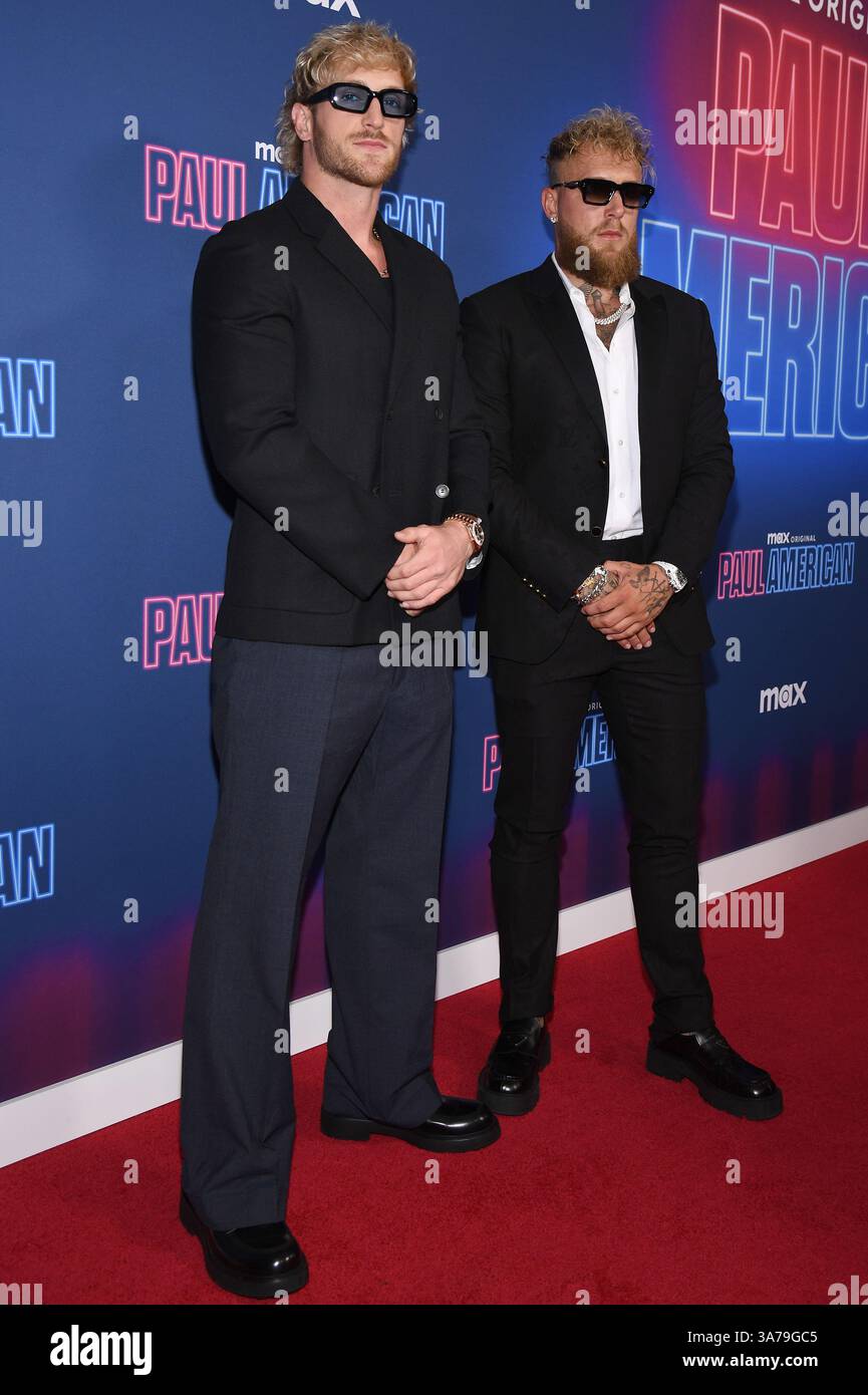 Logan Paul and Jake Paul attend Max's 'Paul American' premiere at Tempo ...