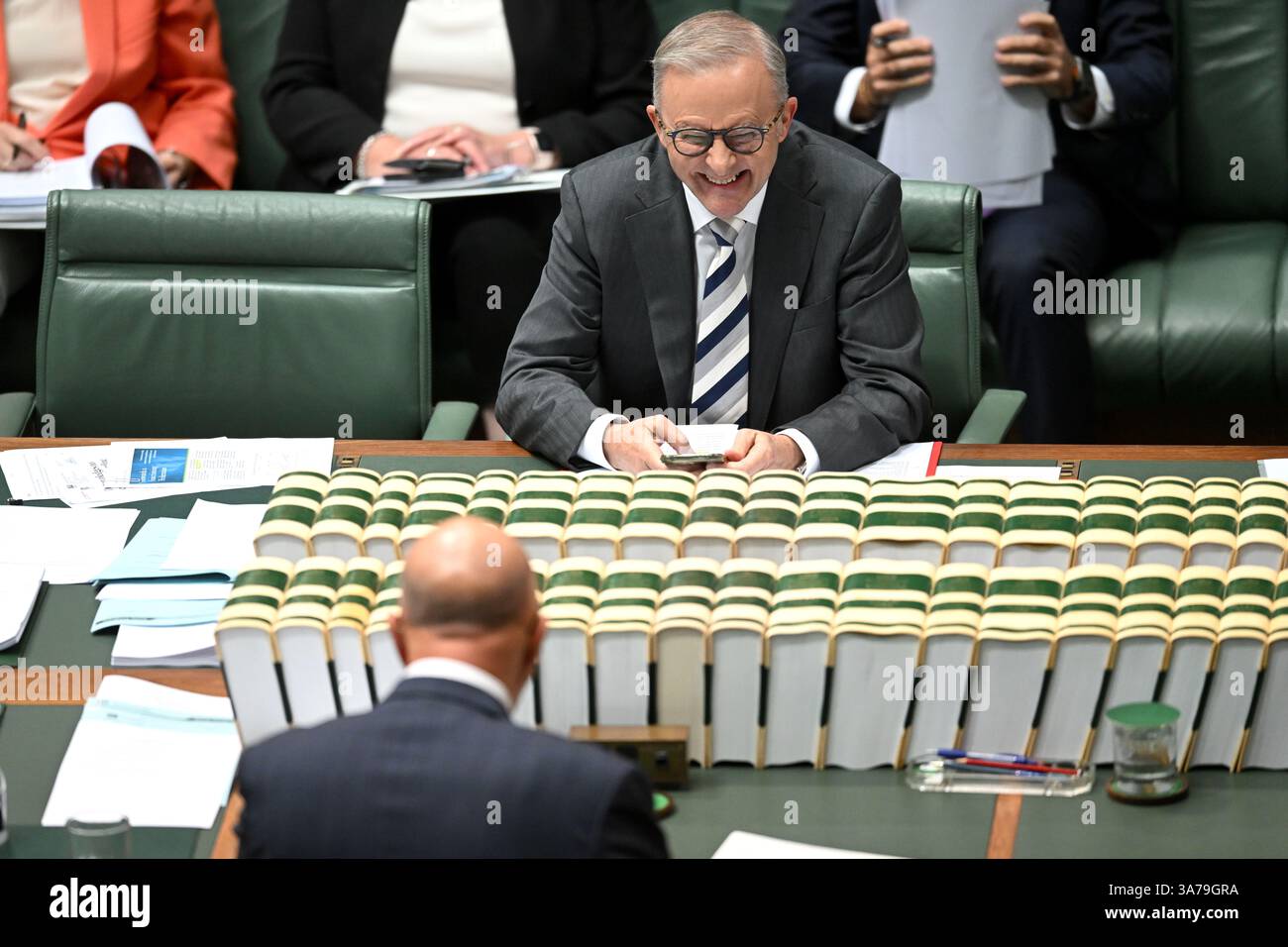 Australian Prime Minister Anthony Albanese reacts during House of ...