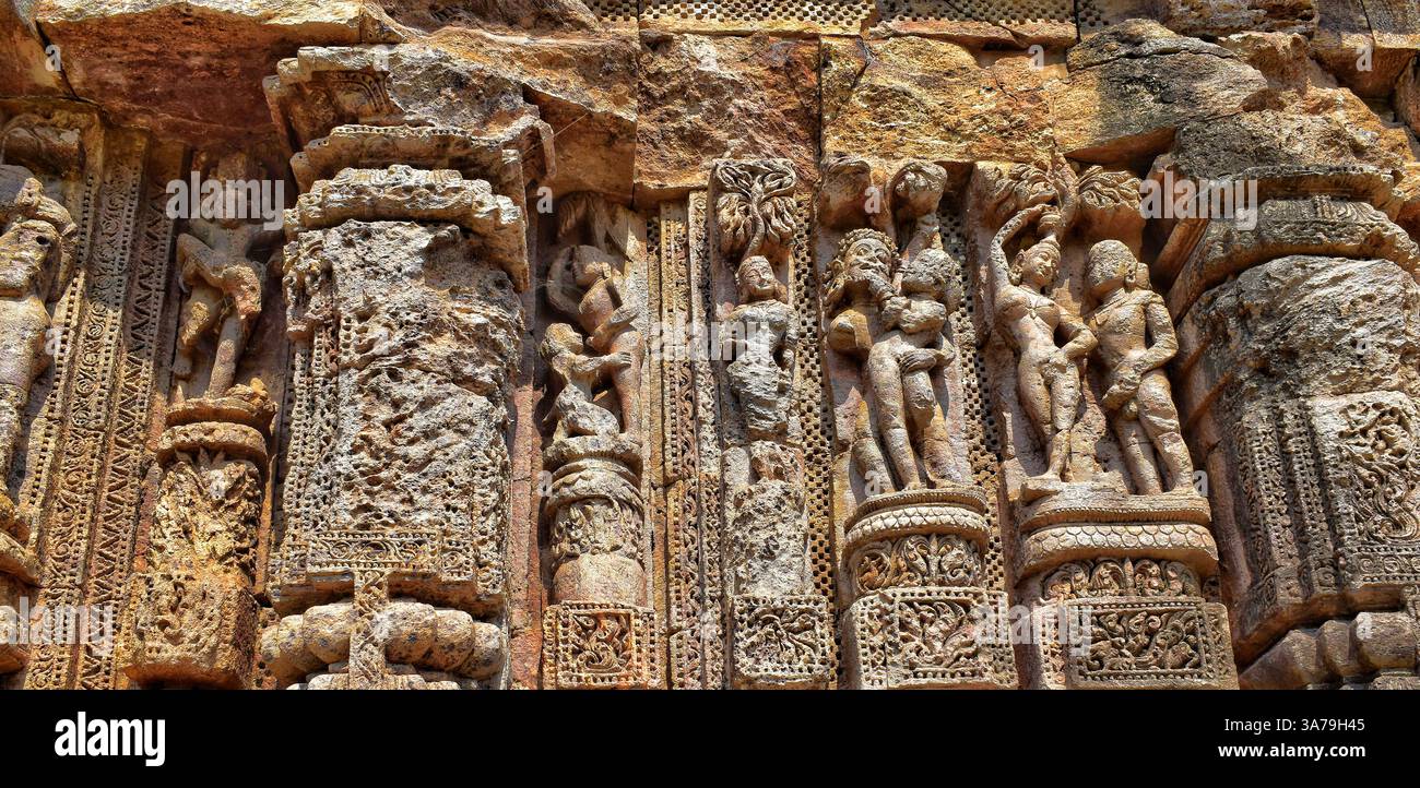 Dancing lovemaking and mythical characters in stone at Konark Sun ...