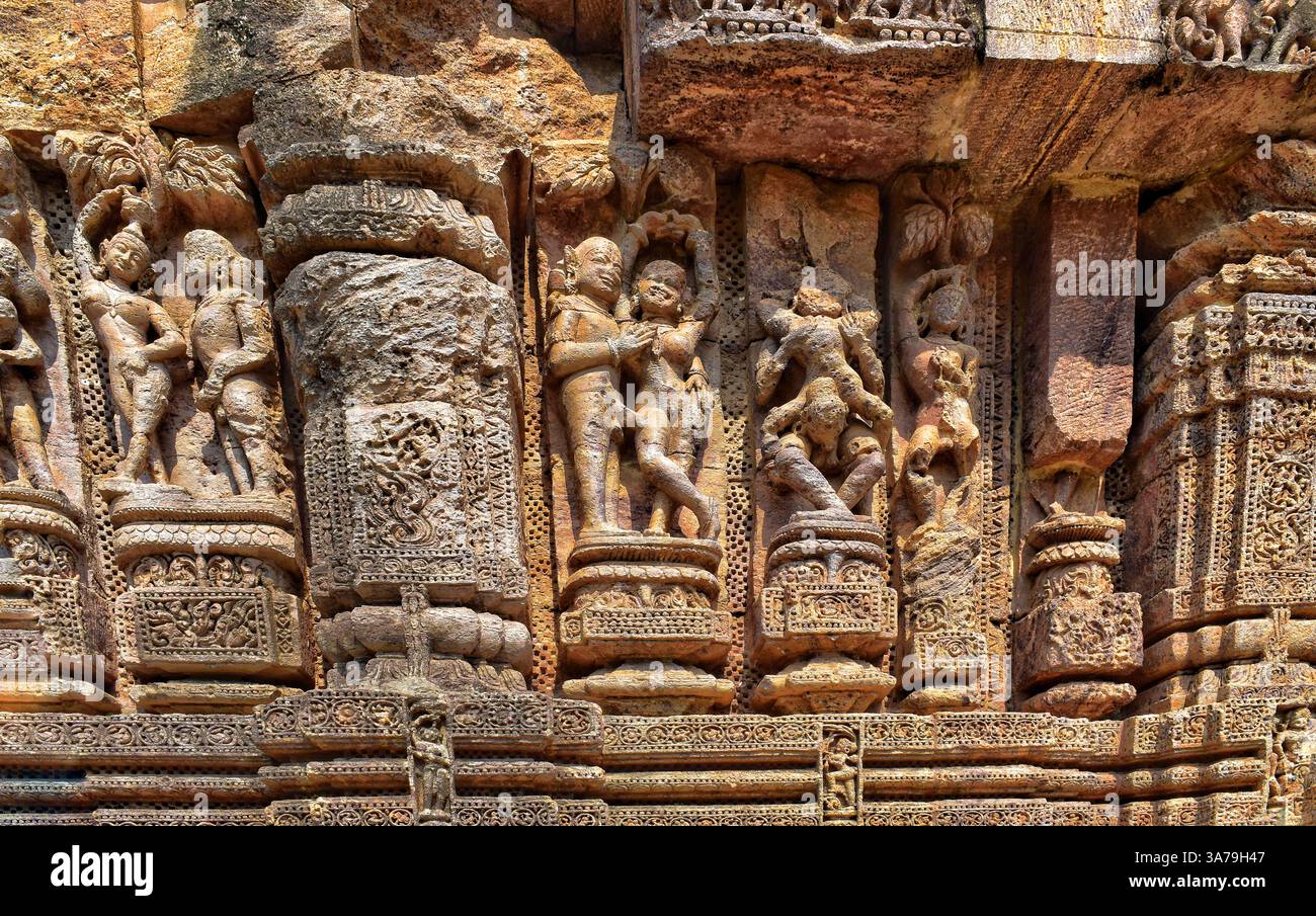 Dancing lovemaking and mythical characters in stone at Konark Sun ...