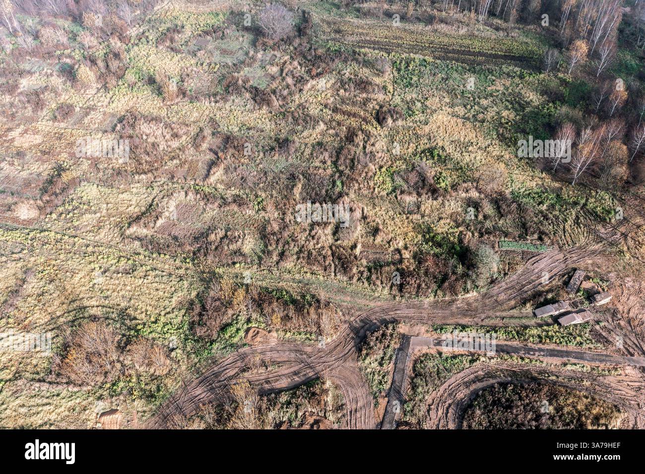 countryside dirt road with tyres tracks. off-road background. natural ...