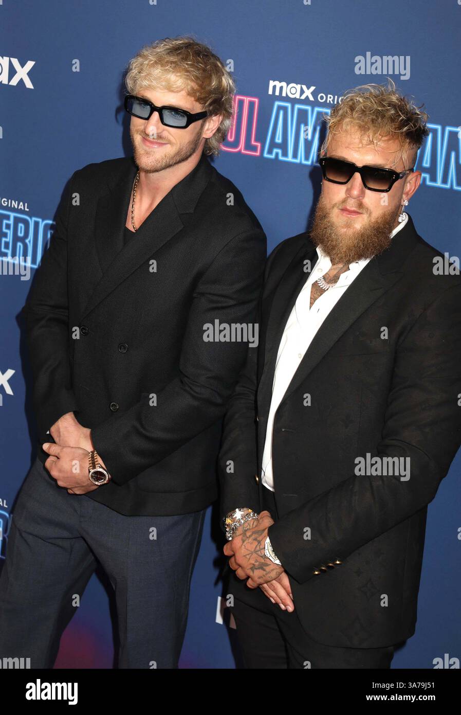 March 26, 2025, New York, New York, USA: Brothers LOGAN PAUL and JAKE ...