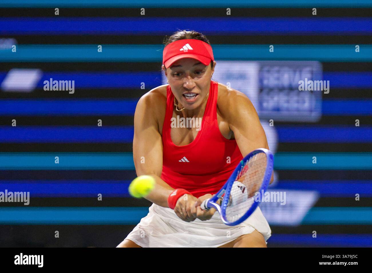 MIAMI GARDENS, FL - MARCH 26: Jessica Pegula (USA) in action against ...