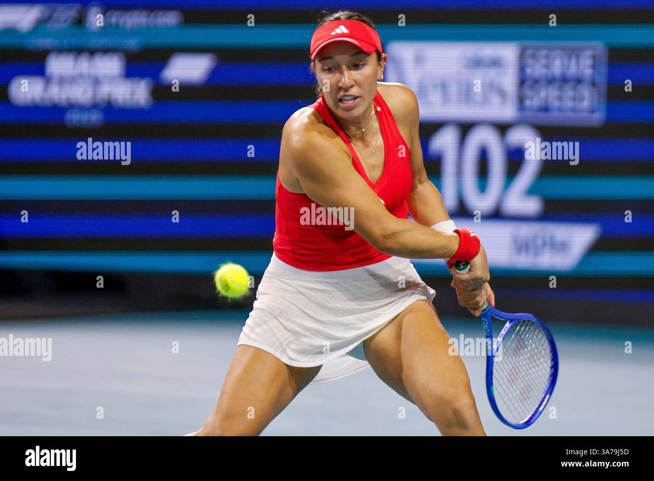 MIAMI GARDENS, FL - MARCH 26: Jessica Pegula (USA) in action against ...