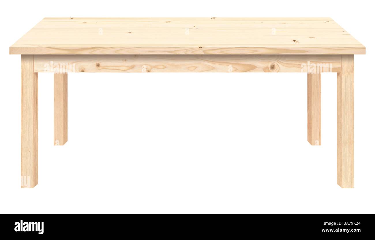 light wooden table isolated on white background. kitchen wood tabletop ...