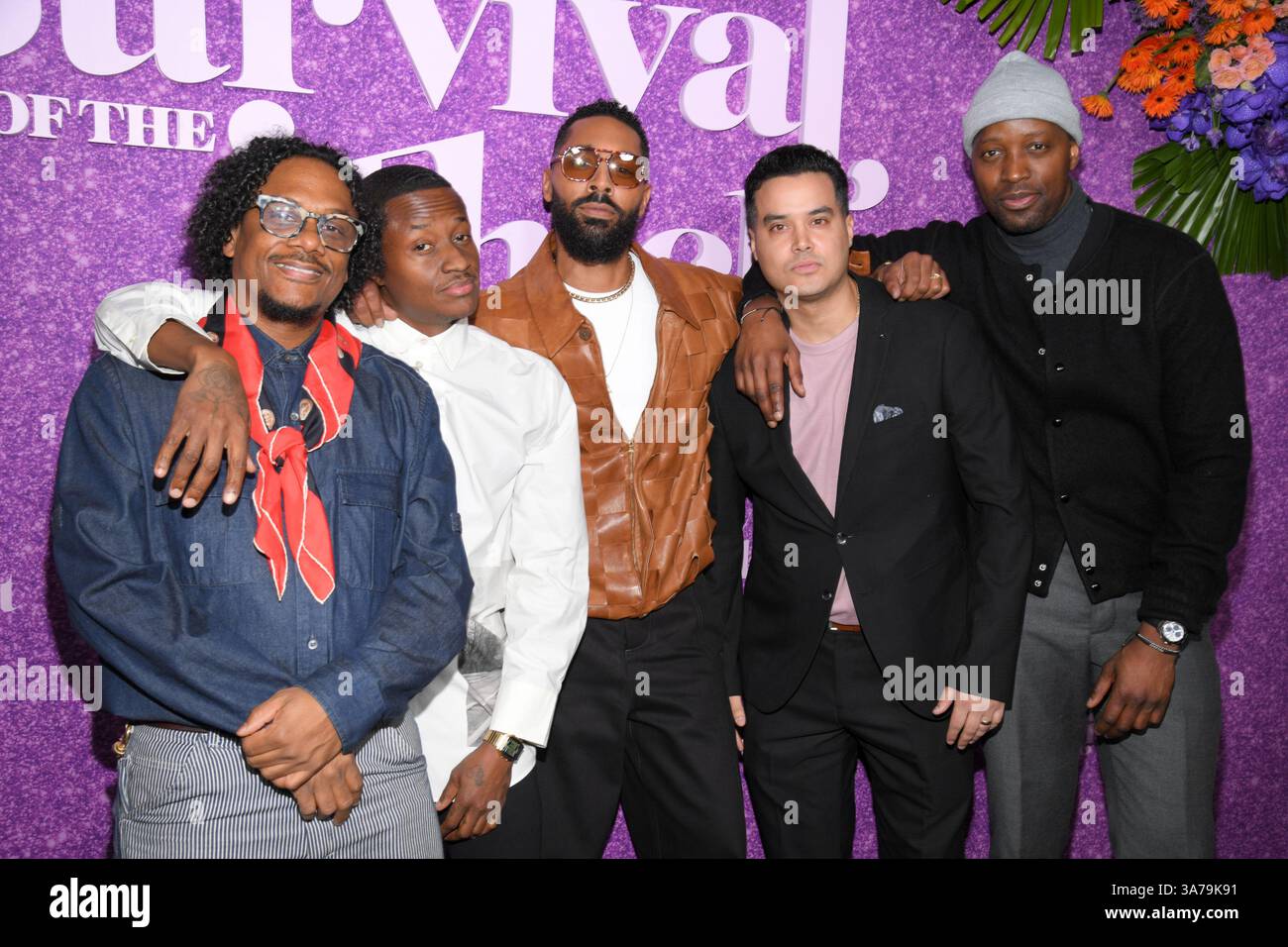 (L-R) Guest, Nore Davis, Tone Bell, Brian Marc and Rotimi Paul attend ...