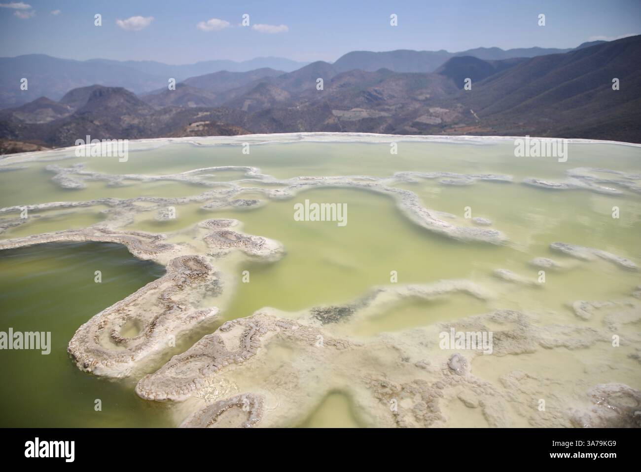 Hierve el Agua, a geological formation is pictured. It consists of two ...