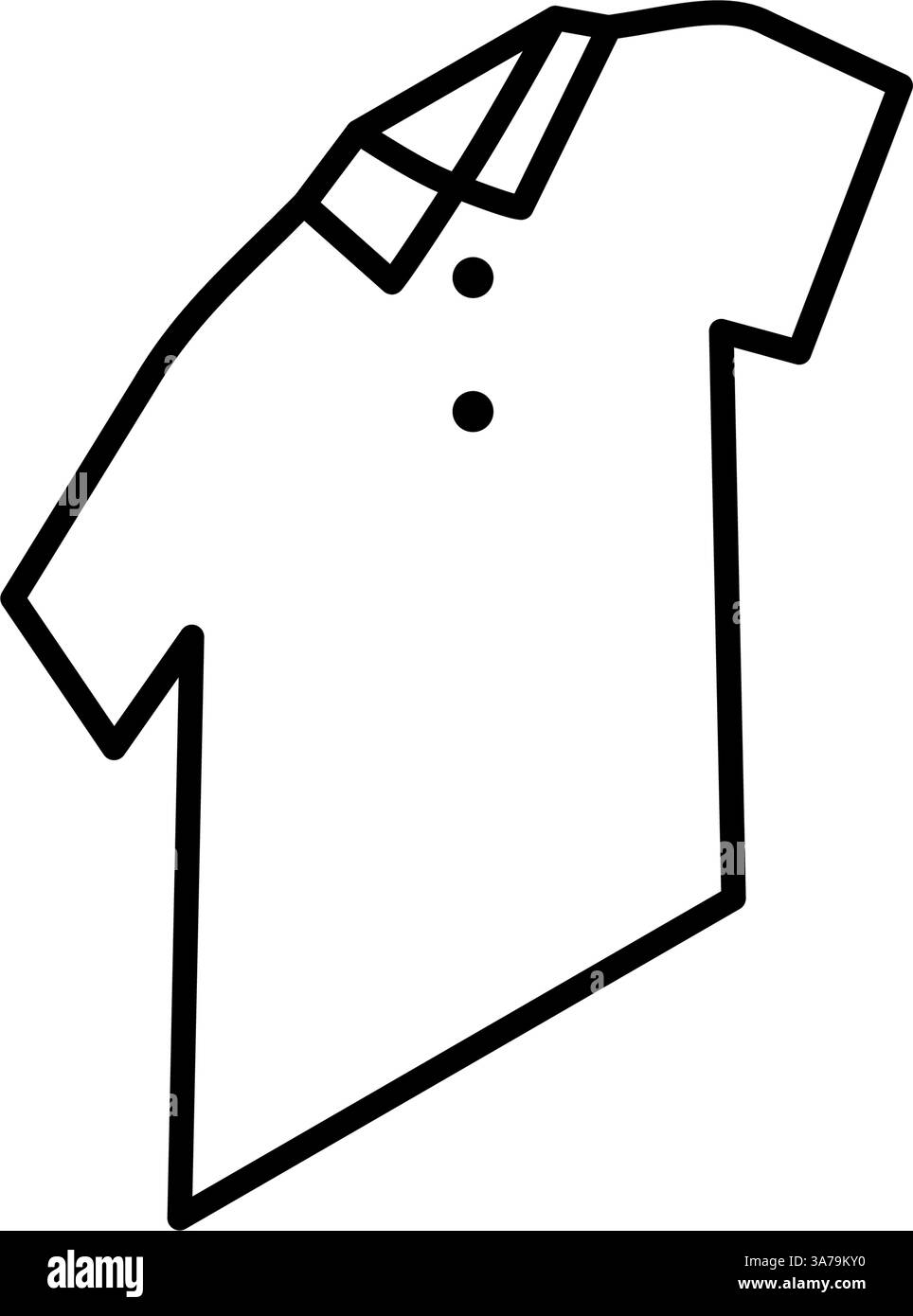 Polo shirt, simple isometric line drawing icon in black and white, Vector Illustration Stock ...