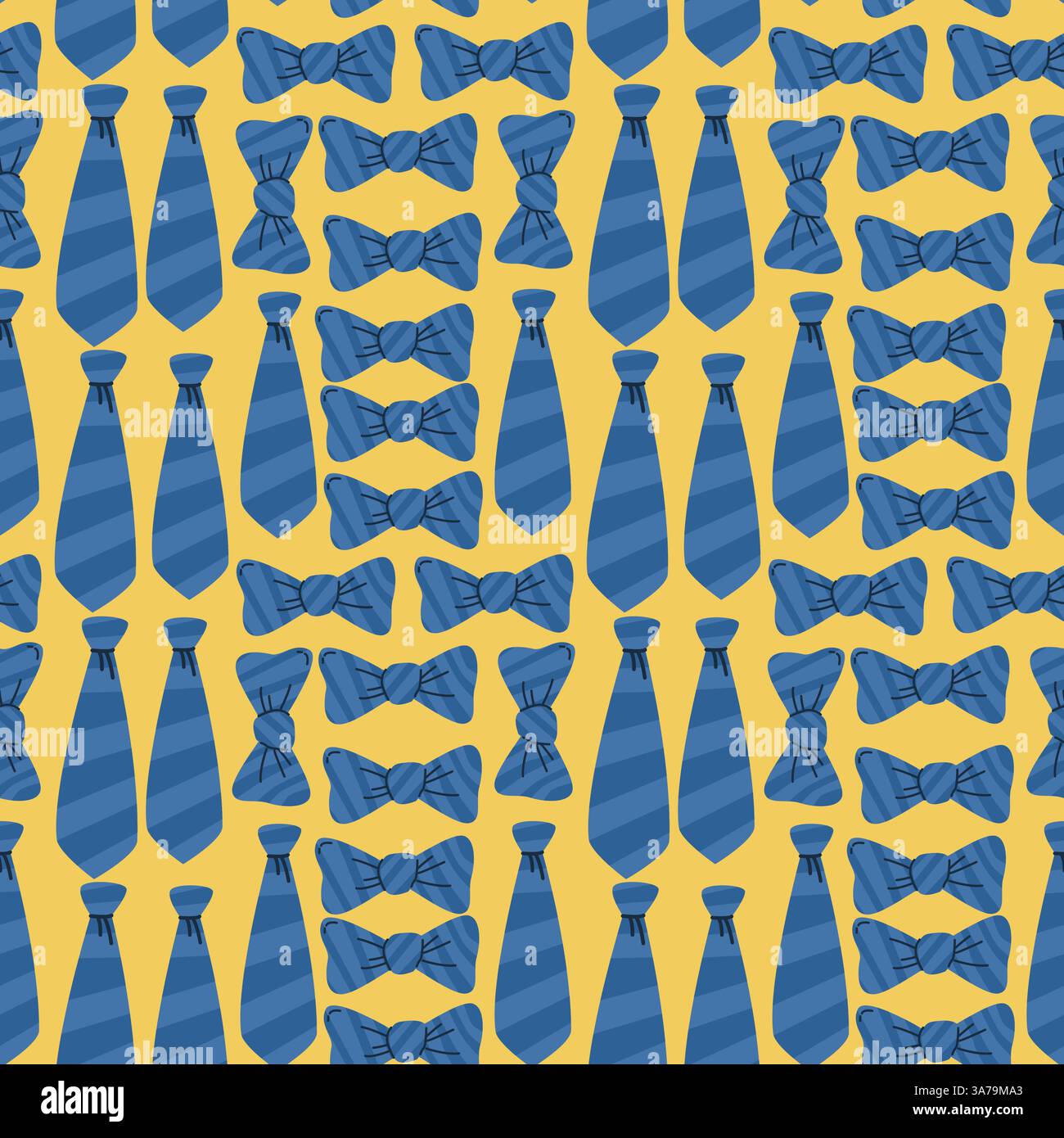 Happy father day pattern with ties and bows on yellow background for ...