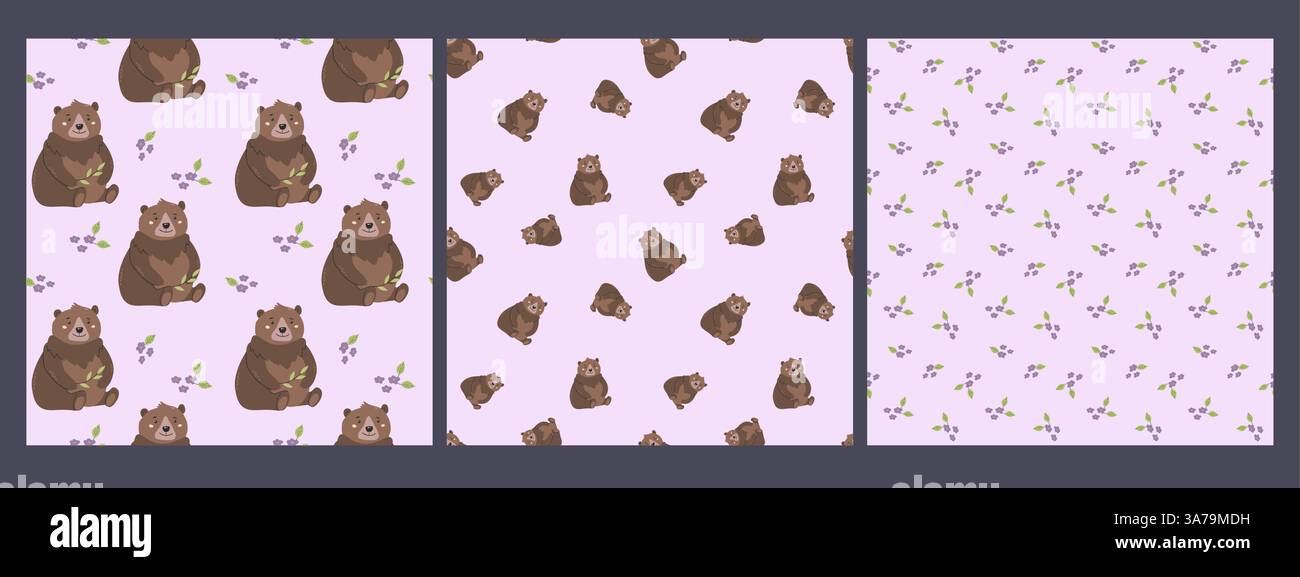 Cute forest animals patterns for adorable nature-inspired designs Stock ...
